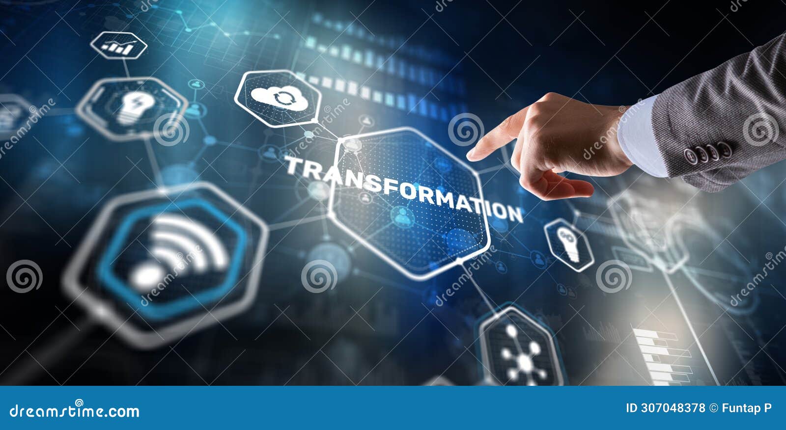 Businessman Selecting Transformation. Background for Presentations ...