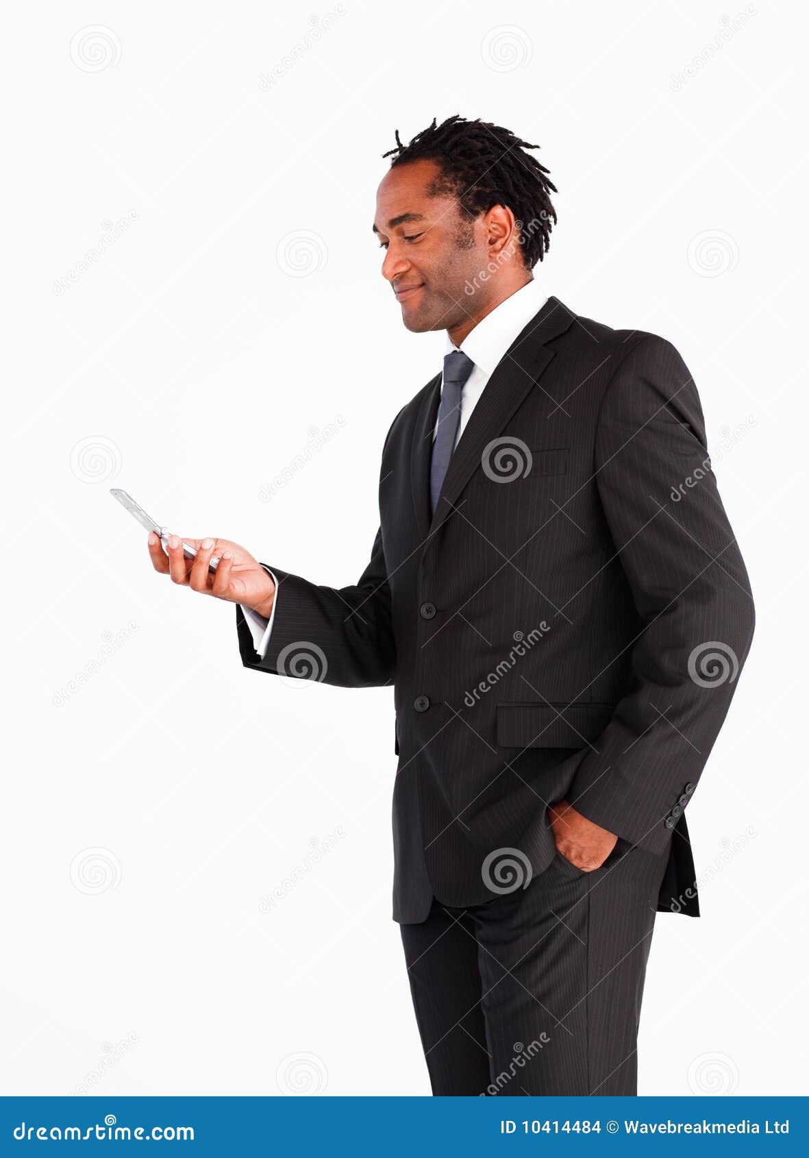 Businessman Sending Text Message Stock Photo - Image of adult, cellular ...
