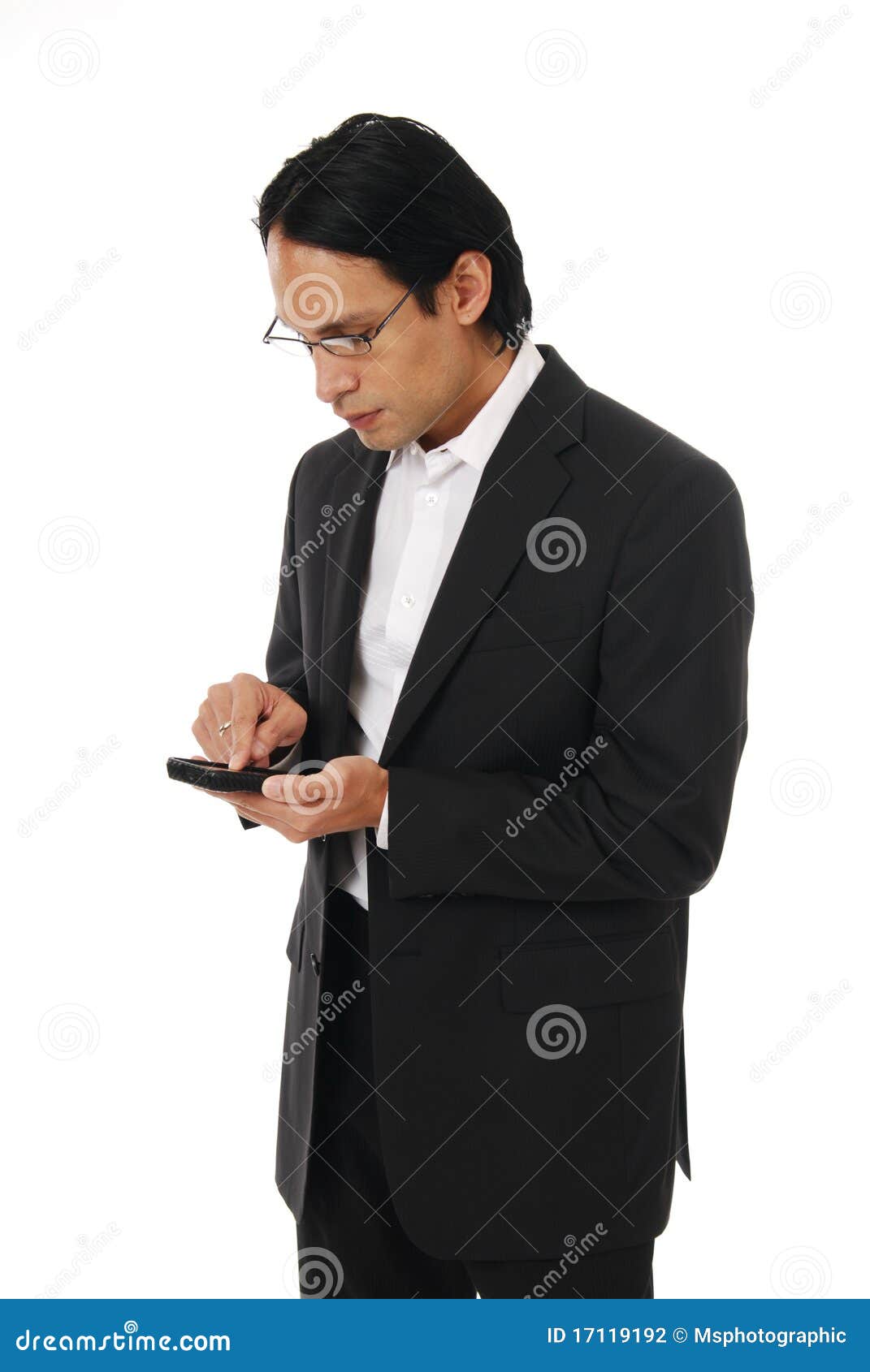 Businessman Sending a Text Message Stock Photo - Image of fashion ...