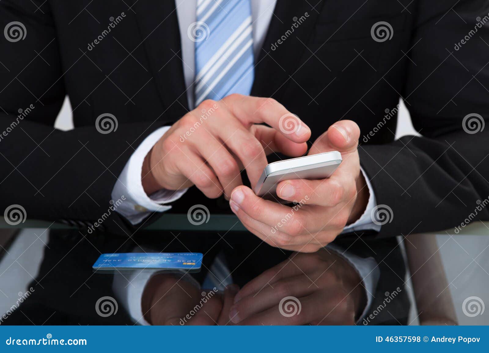 Businessman Sending a Text Message or Sms Stock Photo - Image of ...