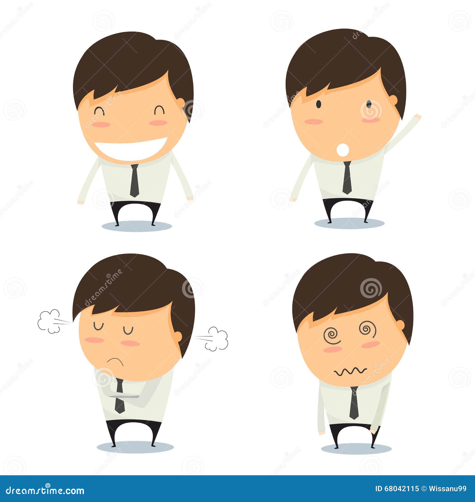 Businessman Set of Characters Emoticons Cartoon. Stock Vector ...