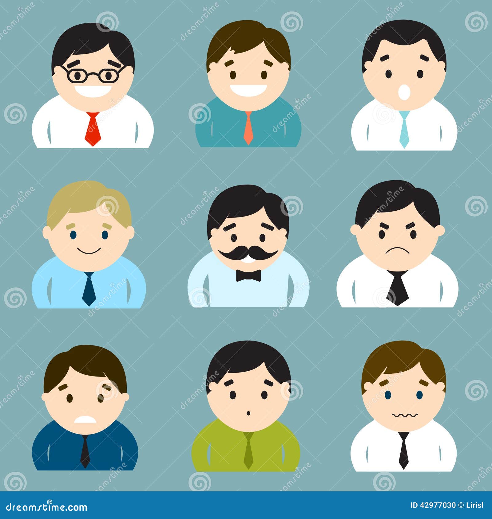 Businessman Set of Characters Emoticons Stock Vector - Illustration of ...