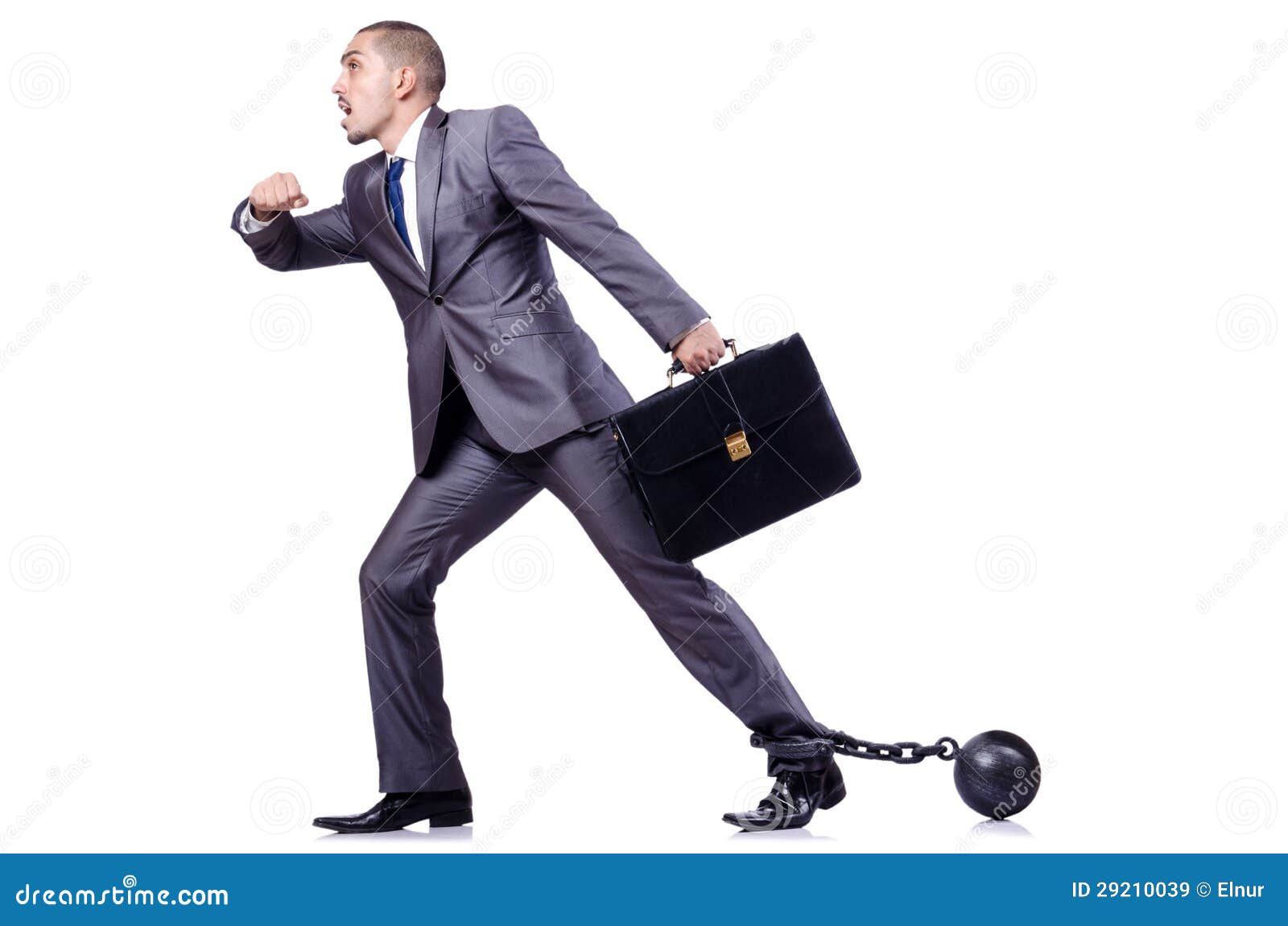 Businessman with shackles stock image. Image of isolated - 29210039