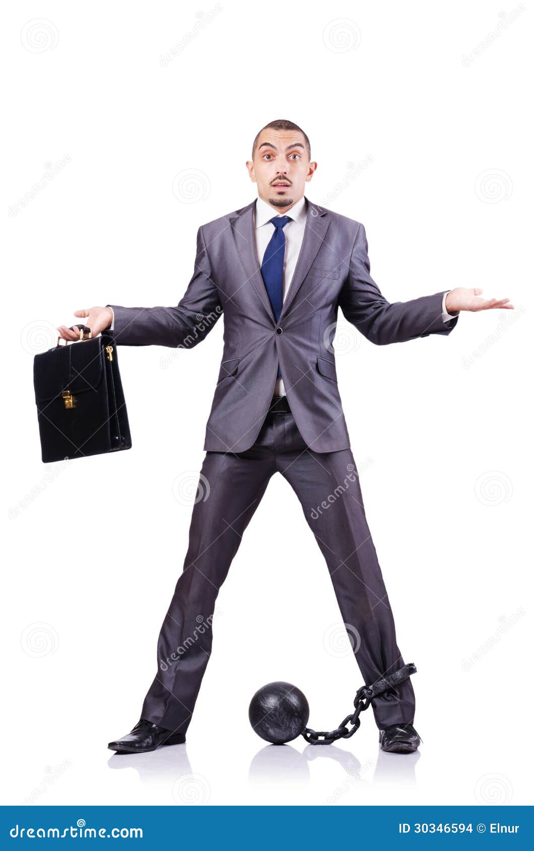 Businessman with shackles stock photo. Image of caucasian - 30346594
