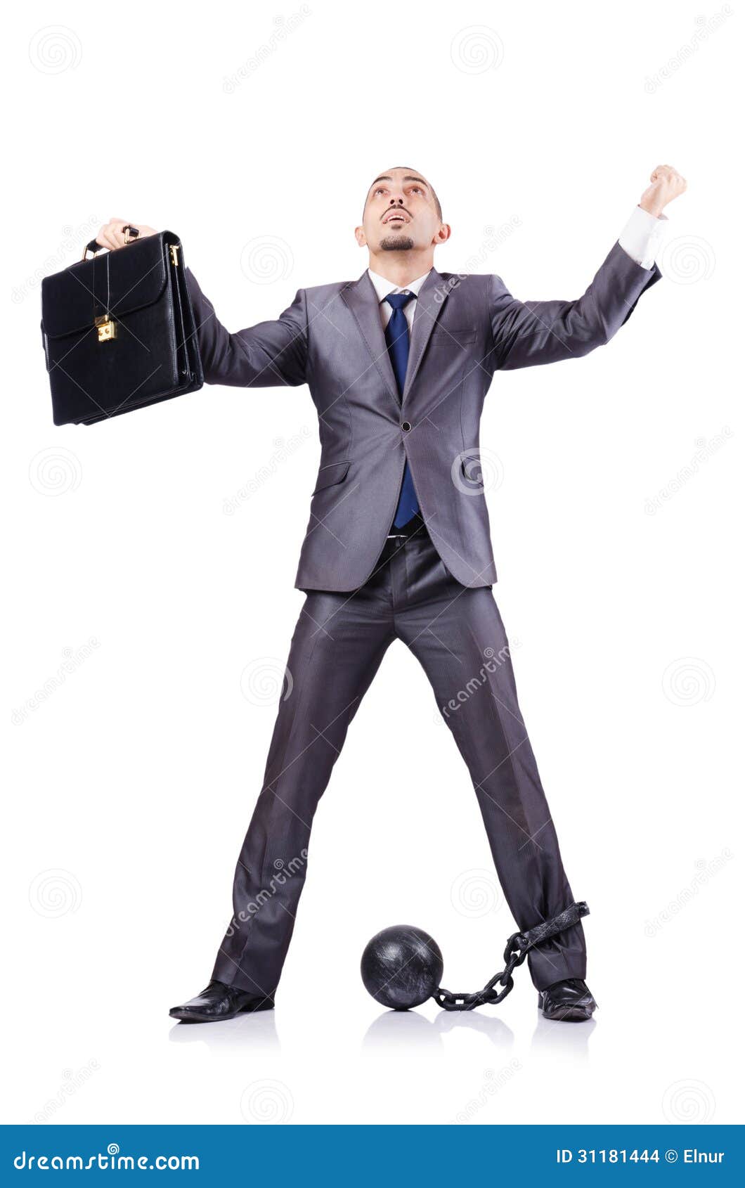 Businessman with shackles stock photo. Image of jailbird - 31181444