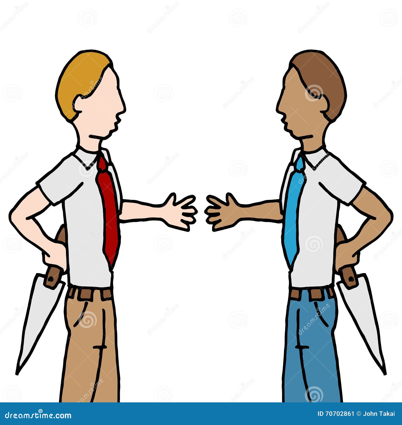 Businessman and Shake Back Stabbing Stock Vector - Illustration of ...