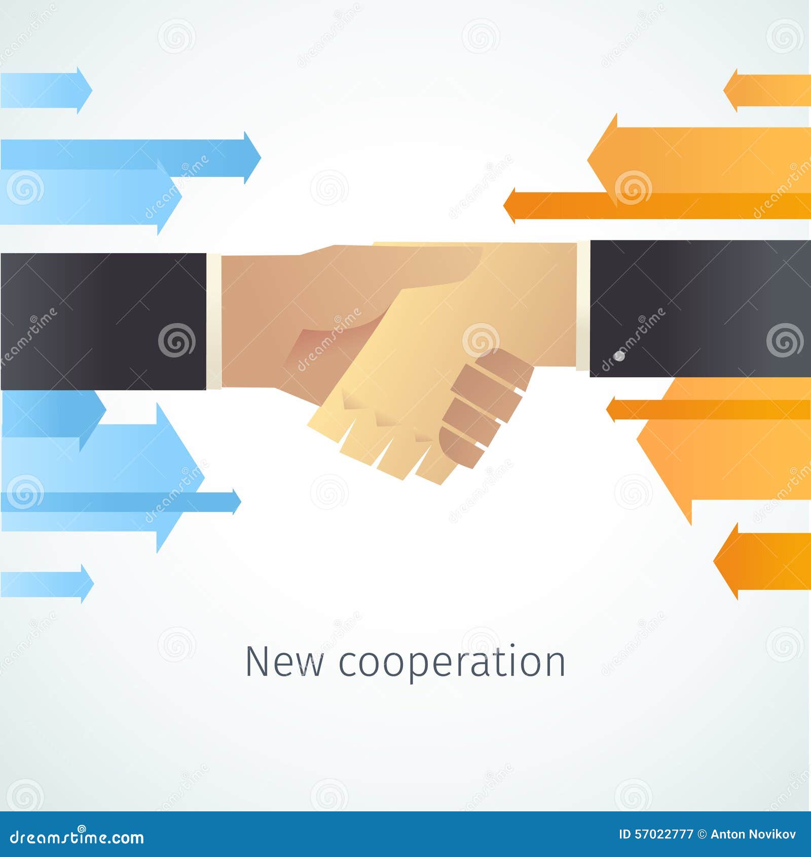 Businessman Shaking Hands with Arrows Stock Vector - Illustration of ...