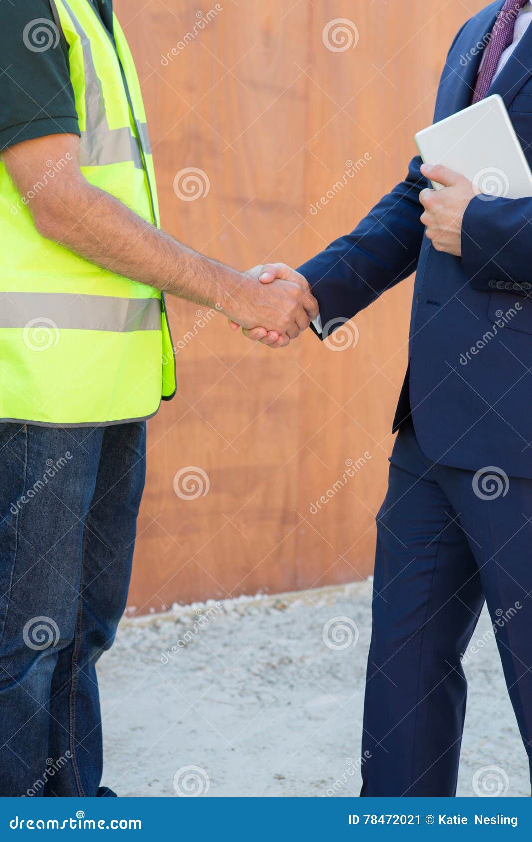 Businessman Shaking Hands with Builder on Construction Site Stock Image ...