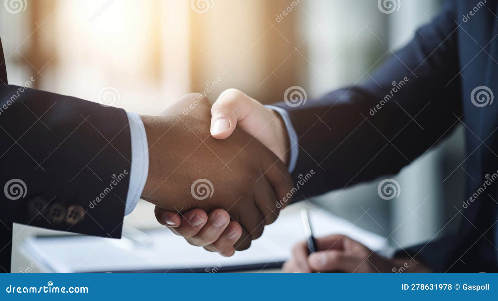Businessman Shaking Hands with Client, Generative AI Stock Illustration ...