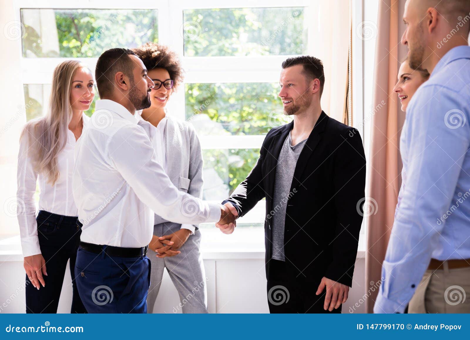 Businessman Shaking Hands with His Partner Stock Photo - Image of happy ...