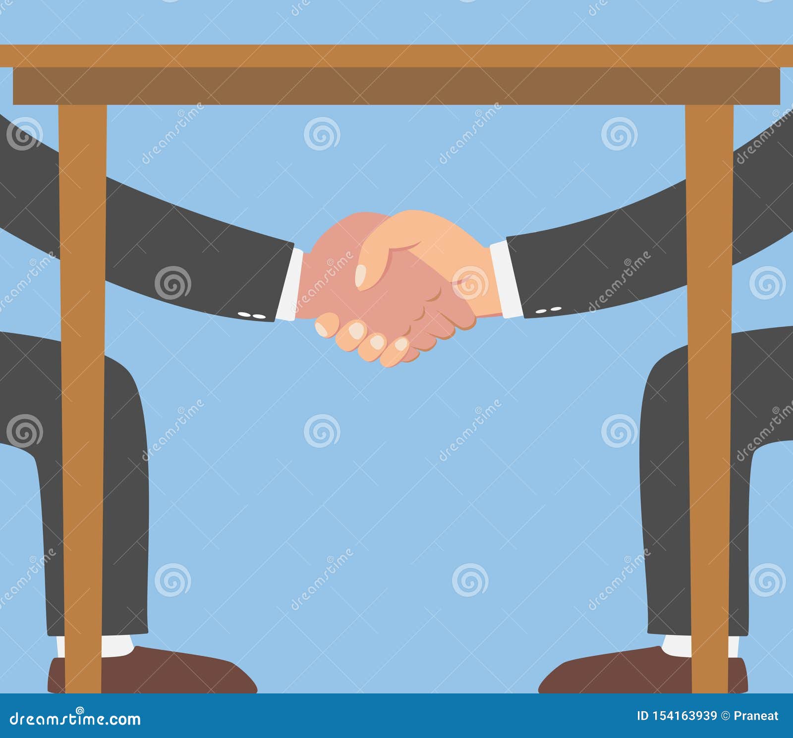 Businessman Shaking Hands Under the Table Stock Vector - Illustration ...