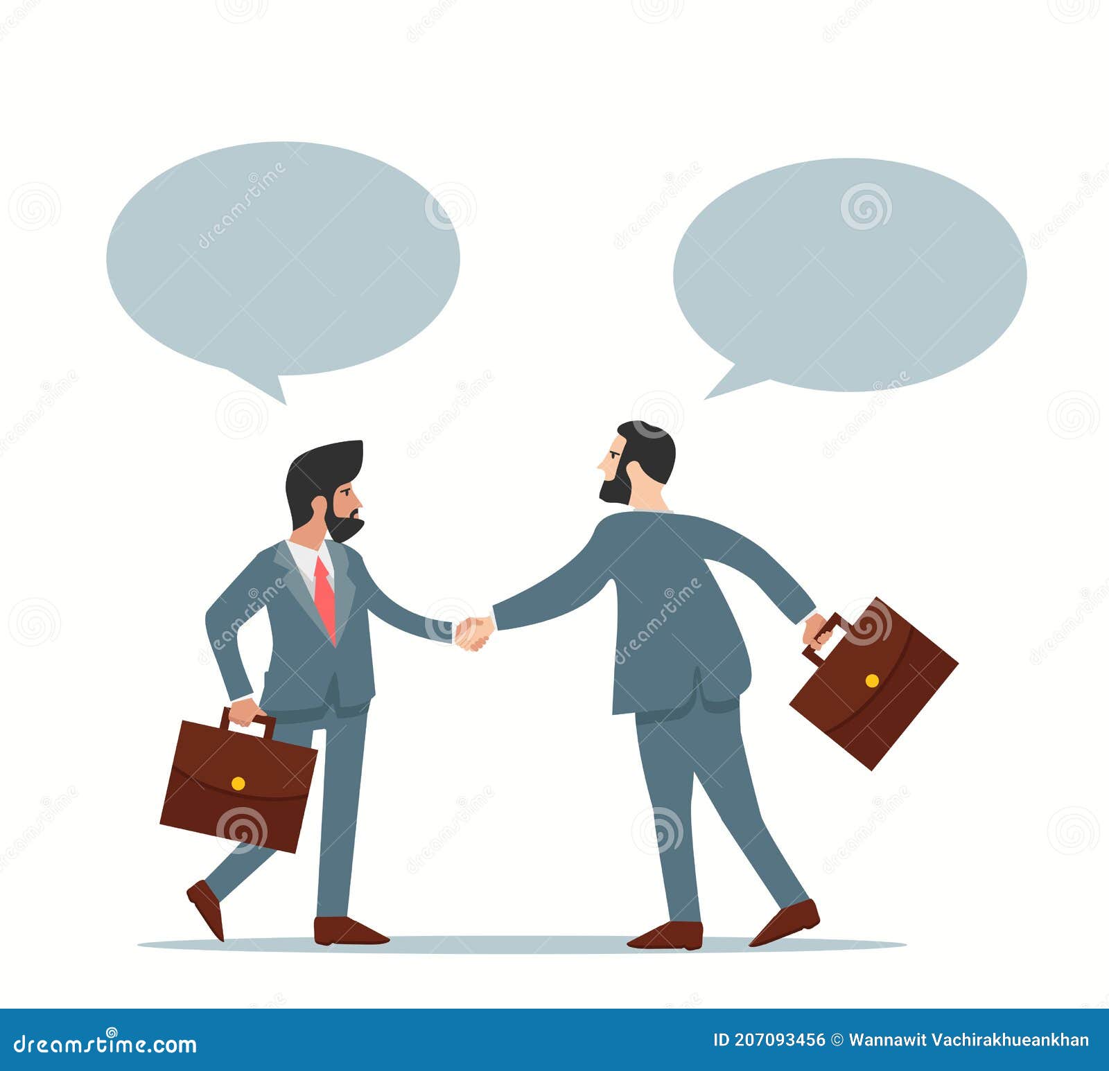 Businessman Shakinghands Talking Chat Box Bubble Stock Vector ...