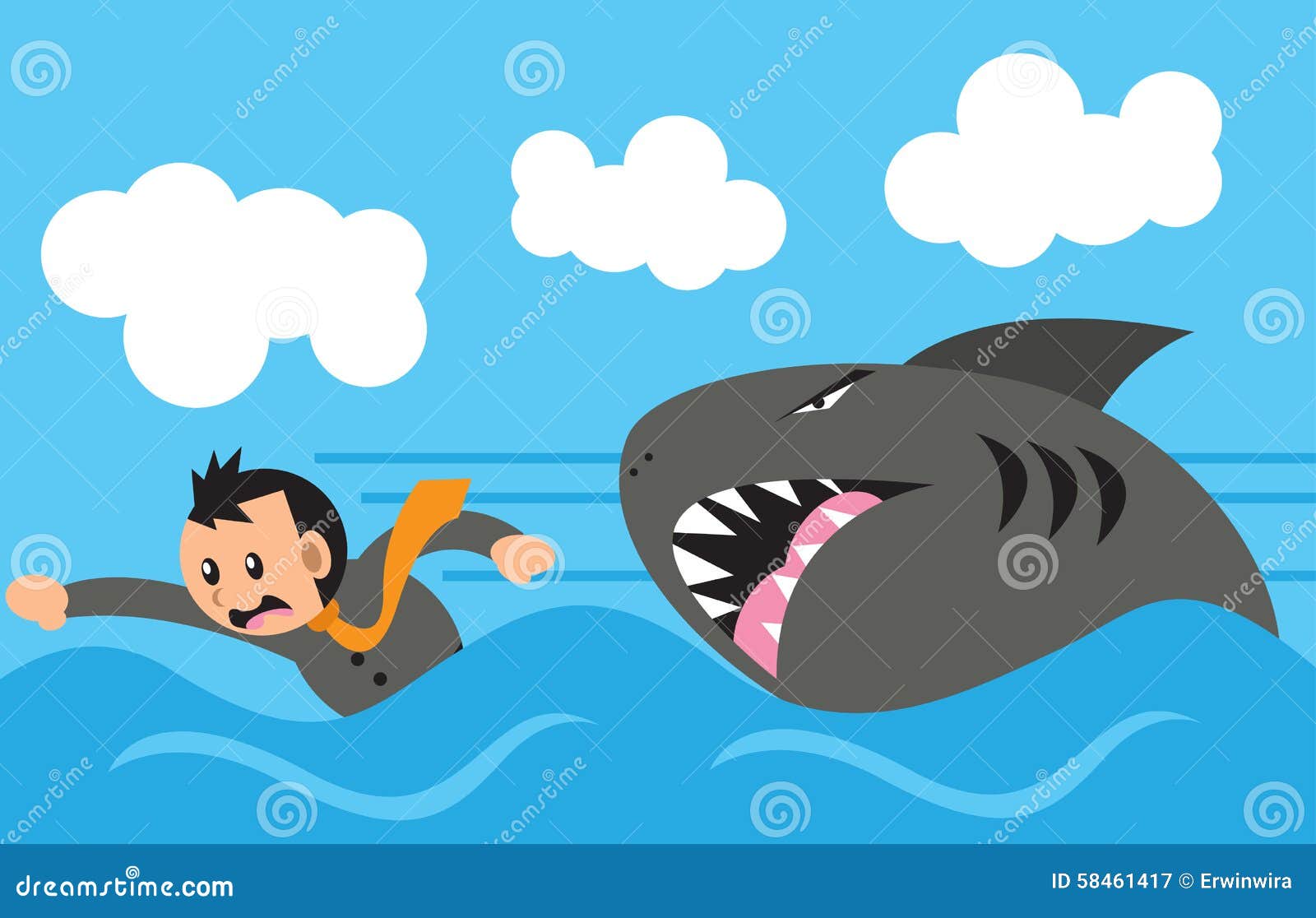 Giant Shark Clip Art Vector Illustration | CartoonDealer.com #231702130