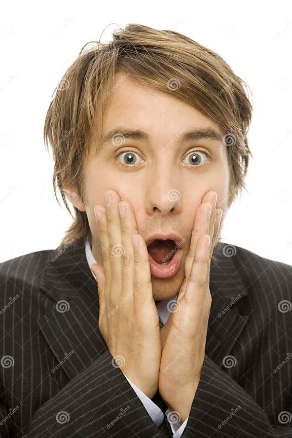 Businessman in shock stock photo. Image of handsome, black - 2386154