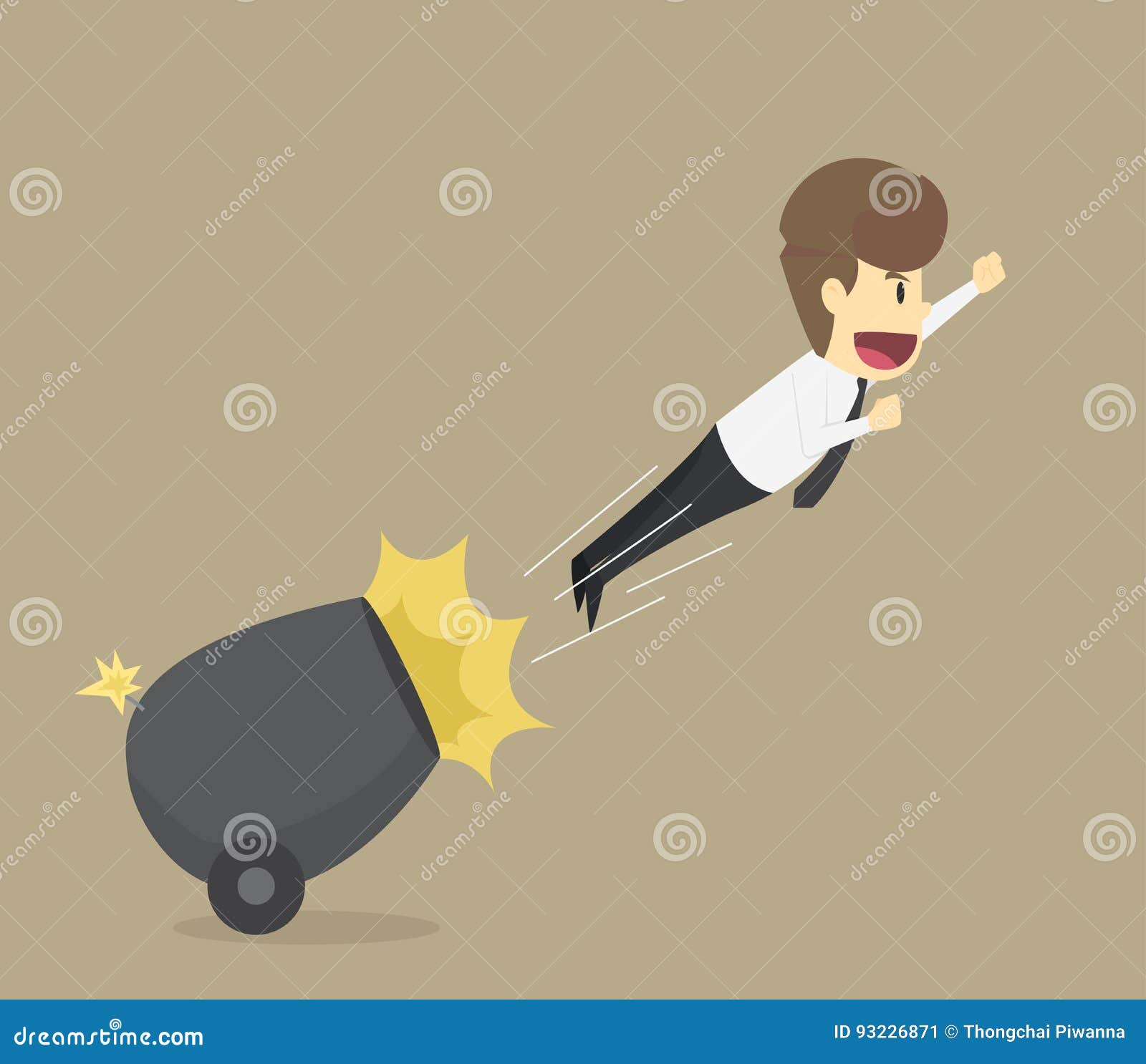 Businessman Shooted by Cannon Stock Vector - Illustration of cannon ...