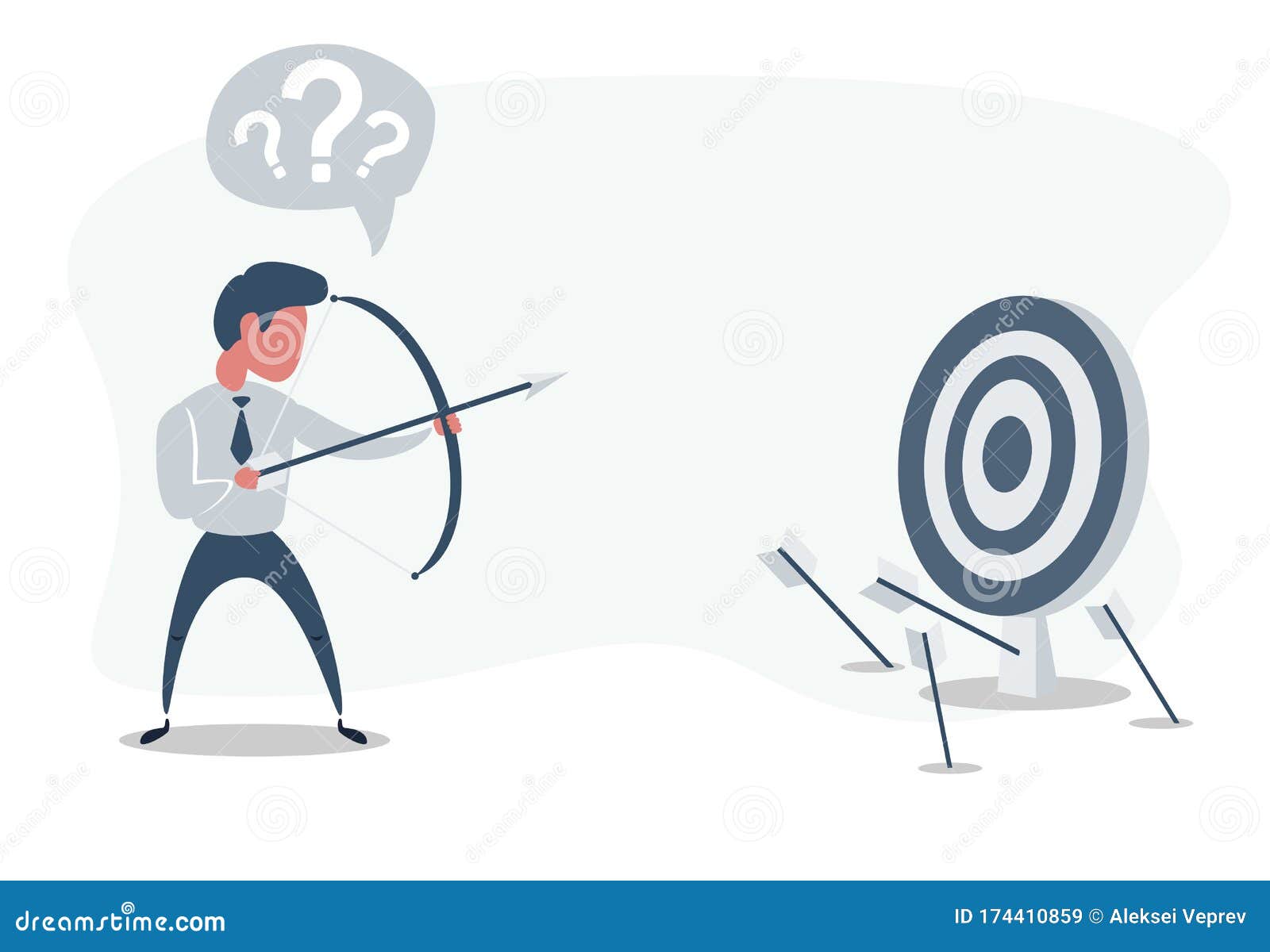Businessman Shooting Arrow. Missed the Target Stock Vector ...