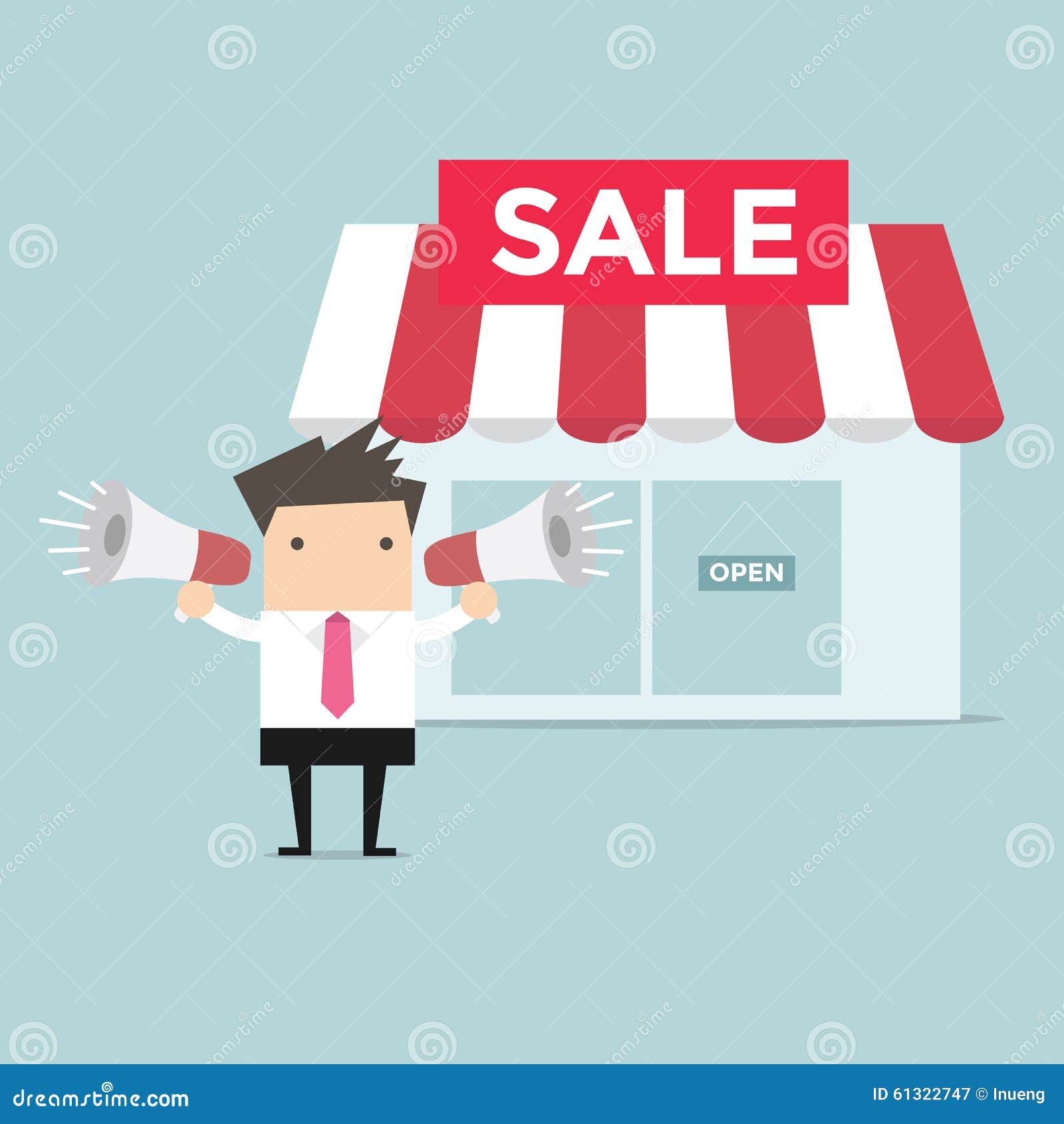 Businessman shop promotion stock vector. Illustration of project - 61322747