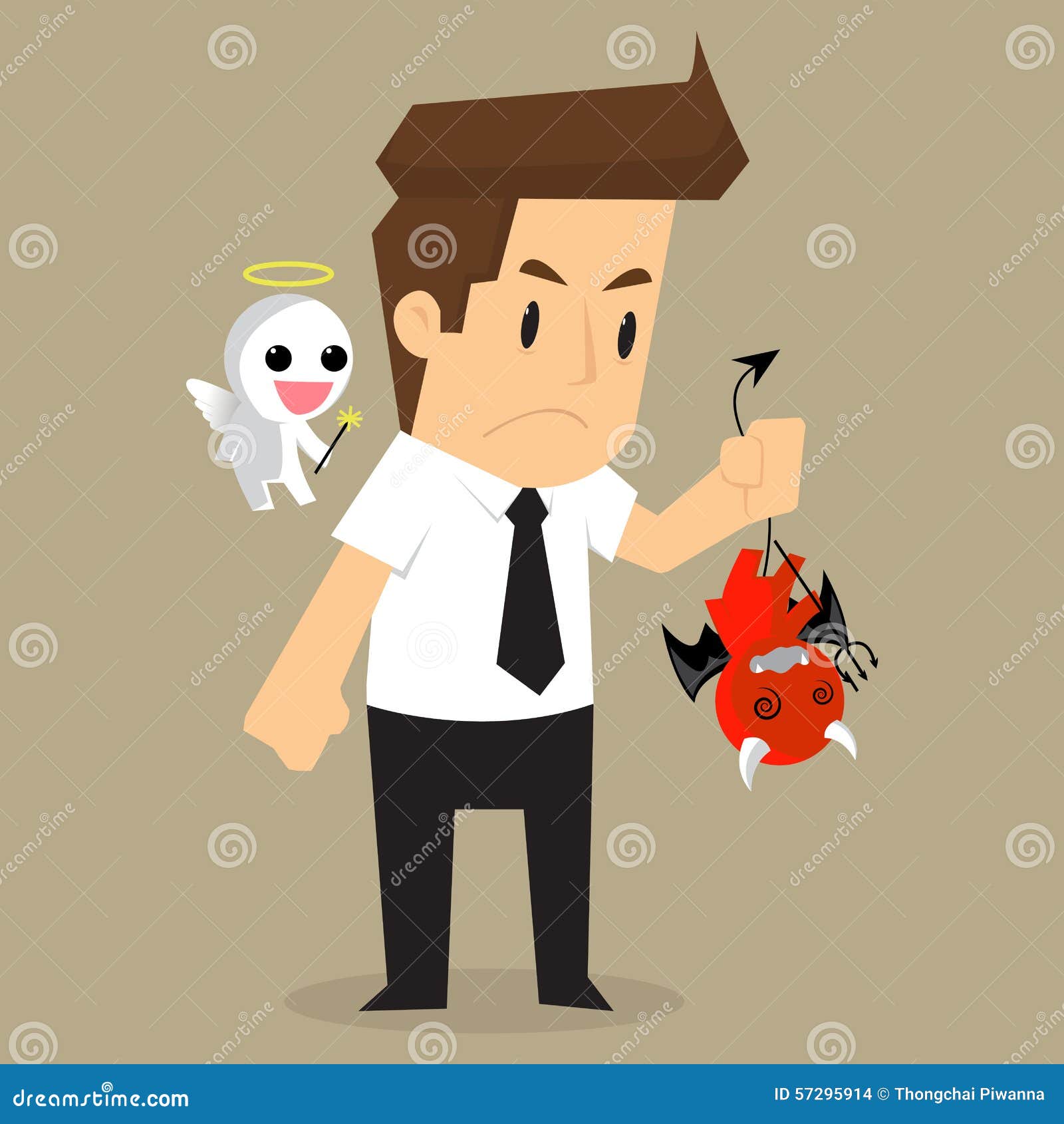 Shoulder Devil And Angel Vector Illustration Doodle Sketch Hand ...