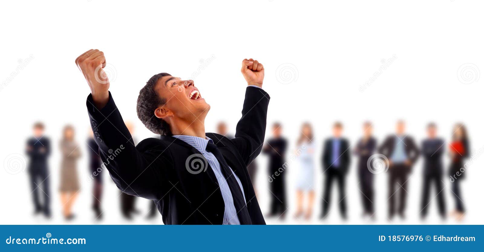 Businessman Shouting Loudly Stock Photo - Image of hooray, business ...