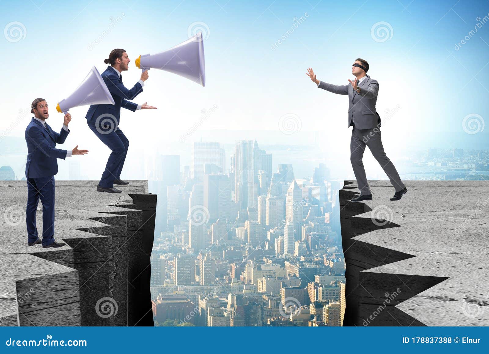 Businessman Shouting with Loudspeaker at Others Stock Photo - Image of ...