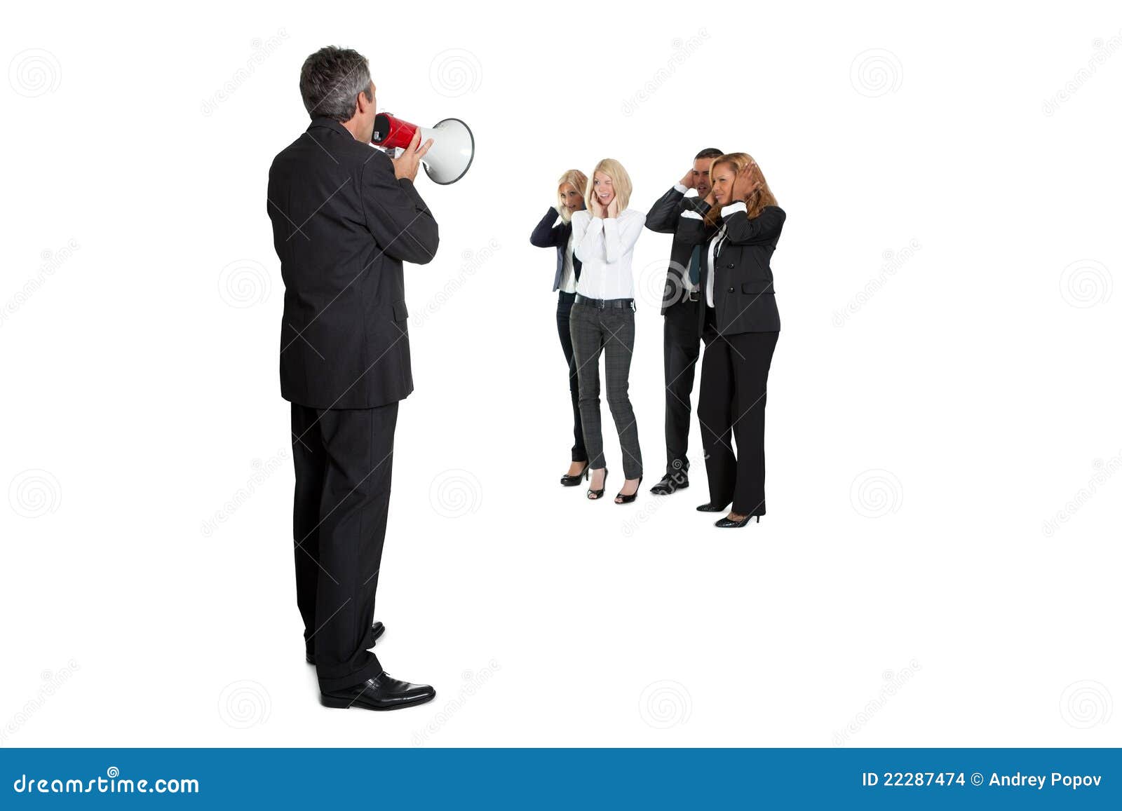 Businessman Shouting through a Megaphone Stock Photo - Image of female ...