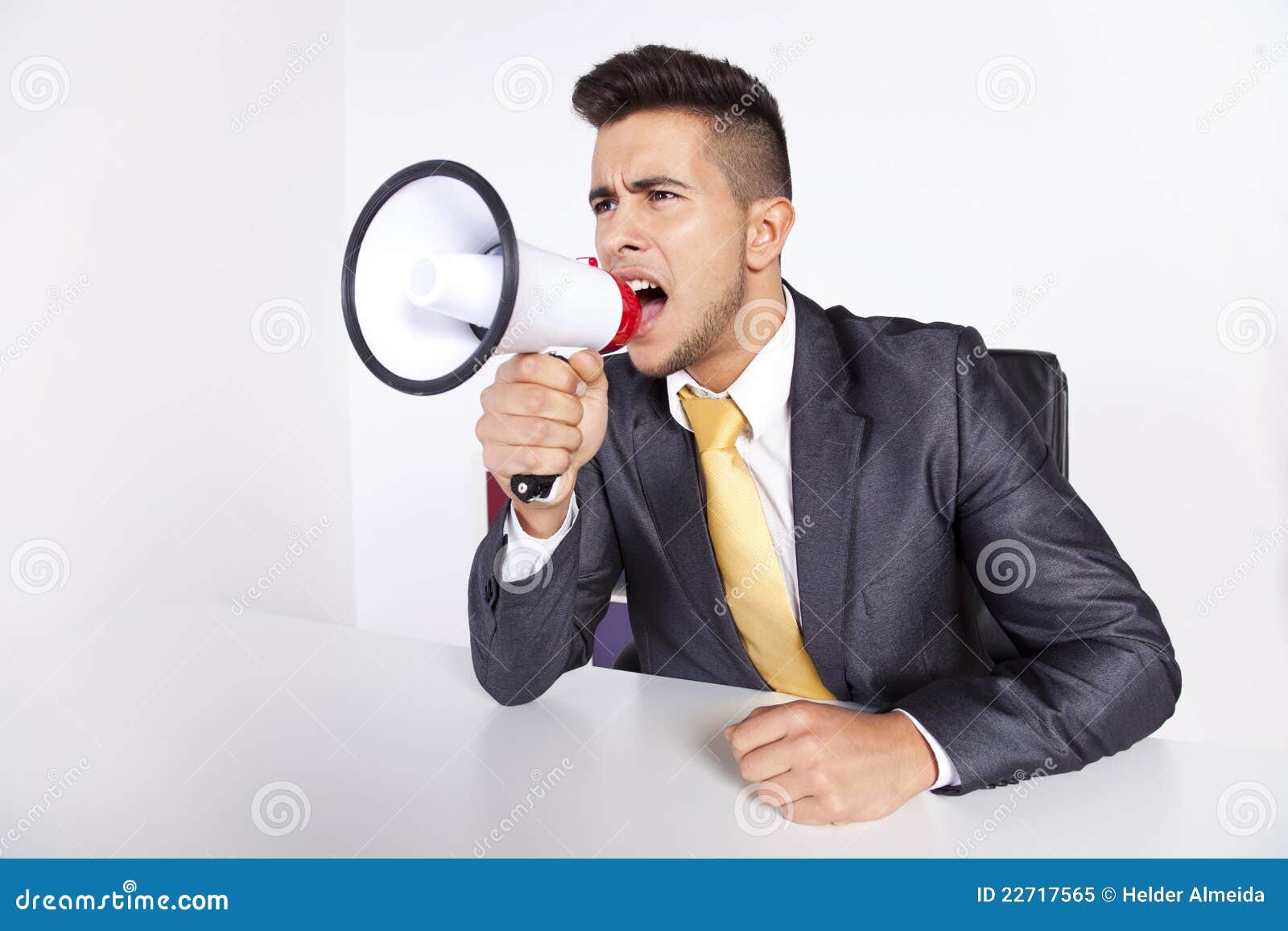 Businessman Shouting with a Megaphone Stock Image - Image of announce ...