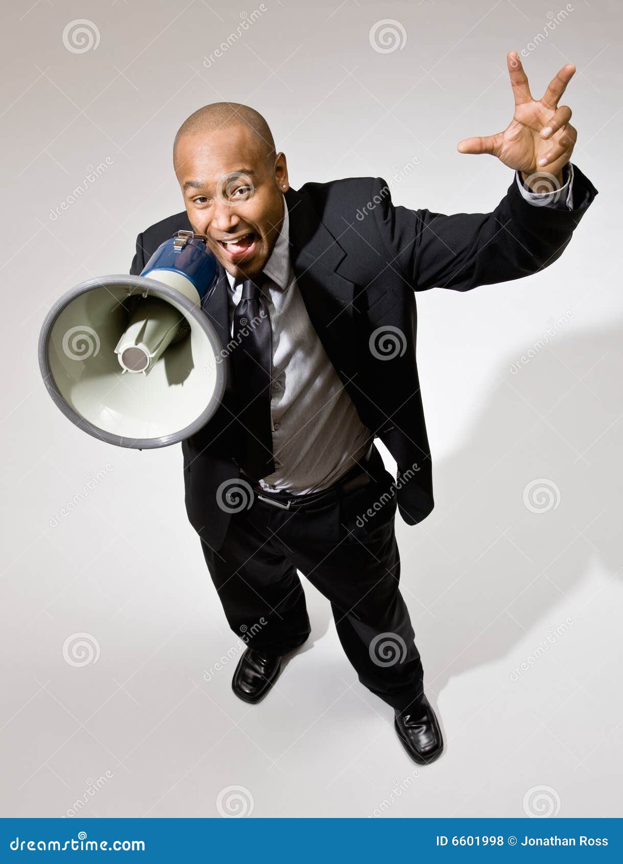 Businessman Shouting into Megaphone Stock Photo - Image of enterprise ...