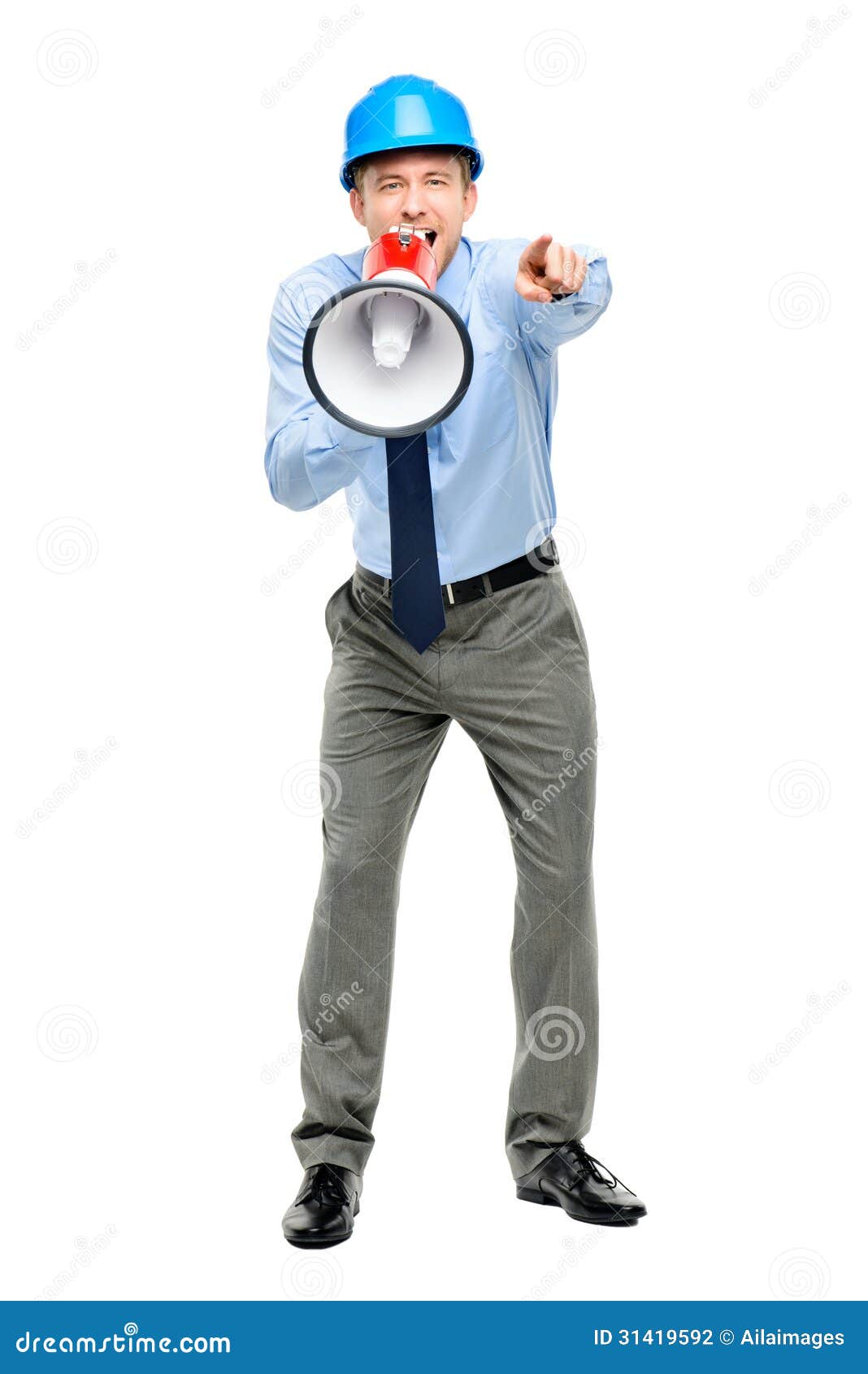 Businessman Shouting with Megaphone Stock Photo - Image of businessman ...
