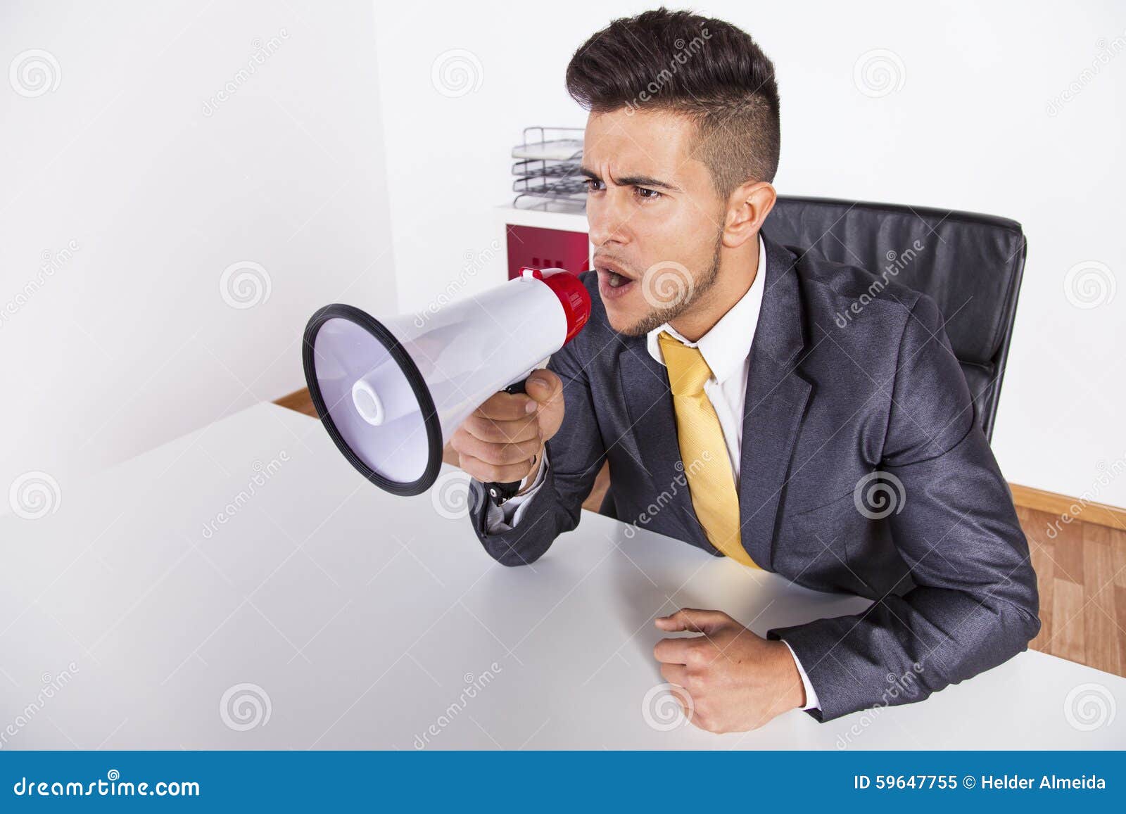 Businessman Shouting with a Megaphone Stock Image - Image of business ...