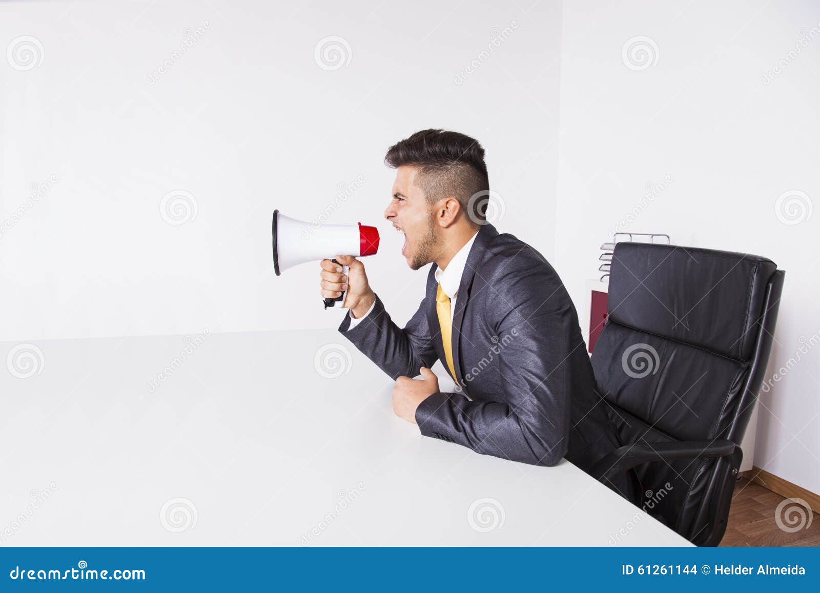 Businessman Shouting with a Megaphone Stock Photo - Image of ...