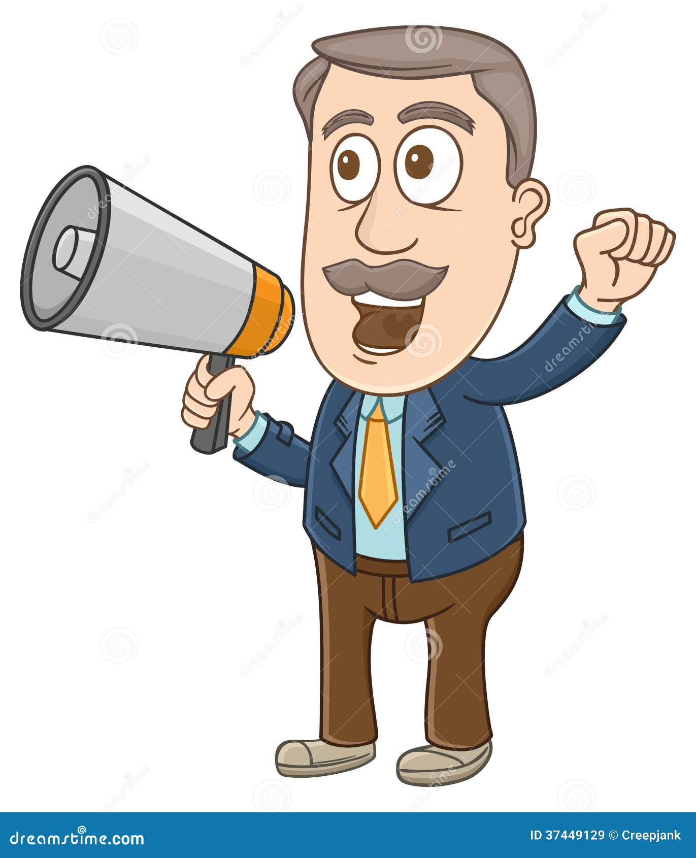 Businessman - Shouting with Megaphone Stock Illustration - Illustration ...