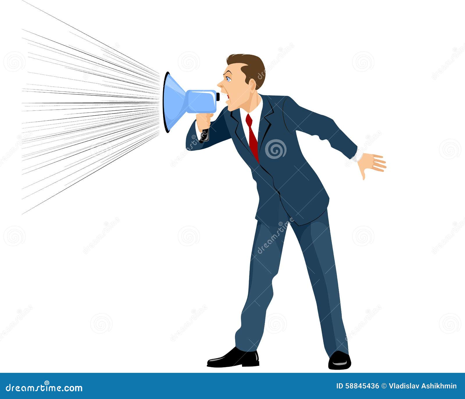 Businessman shouting stock vector. Illustration of businessman - 58845436
