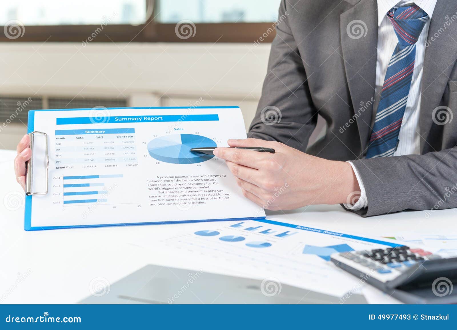 Businessman Show Analyzing Report, Business Performance Stock Image ...
