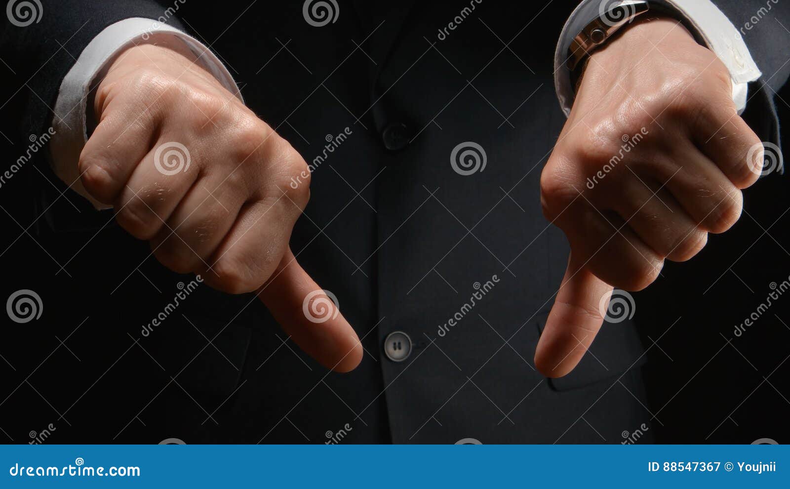 Businessman Show a Gesture DISLIKE by Both Hands Stock Image - Image of ...
