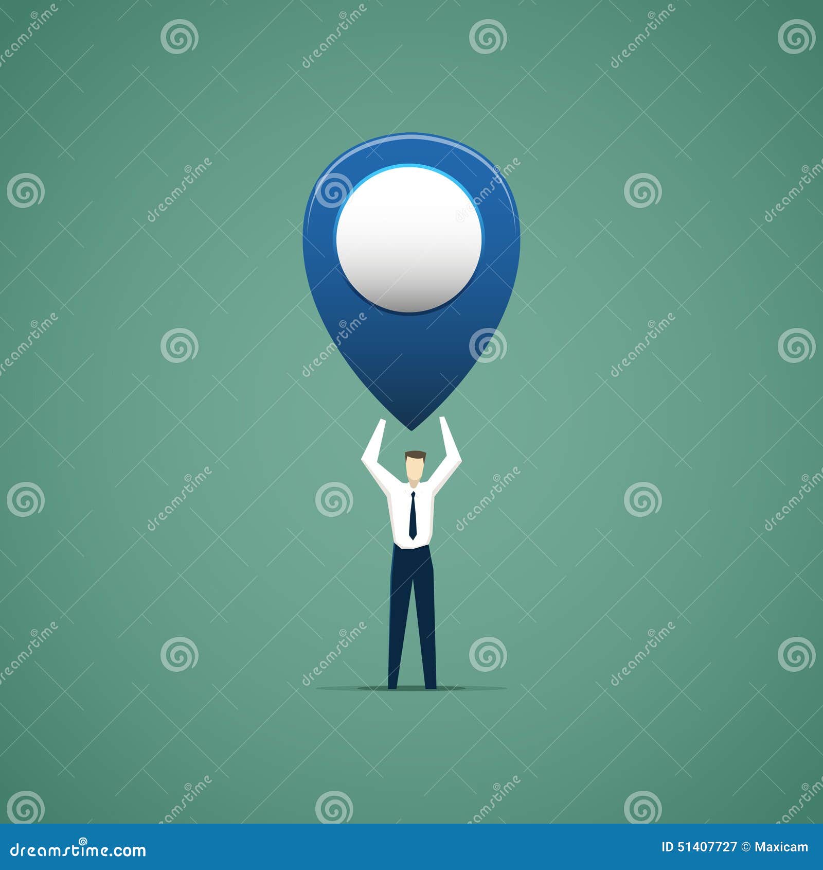 Businessman Show His Location Stock Vector - Illustration of boss ...