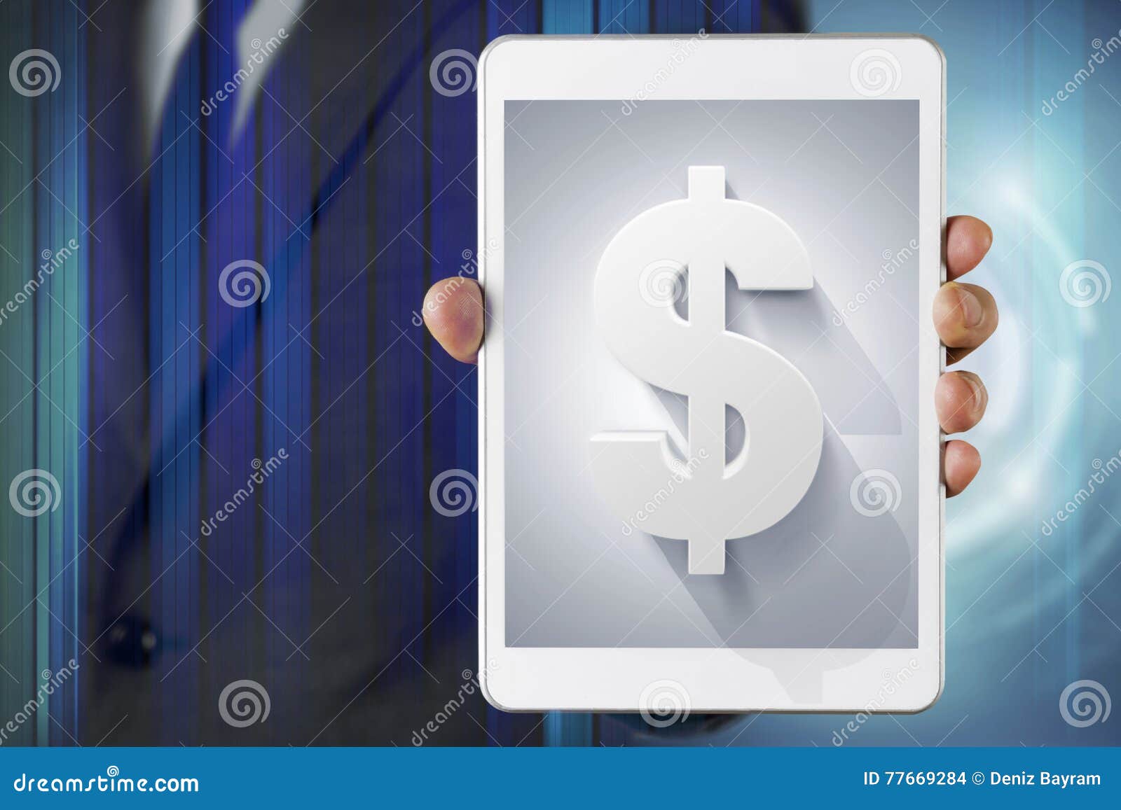 Businessman Show Screen about the Dollar Currency Stock Photo - Image ...