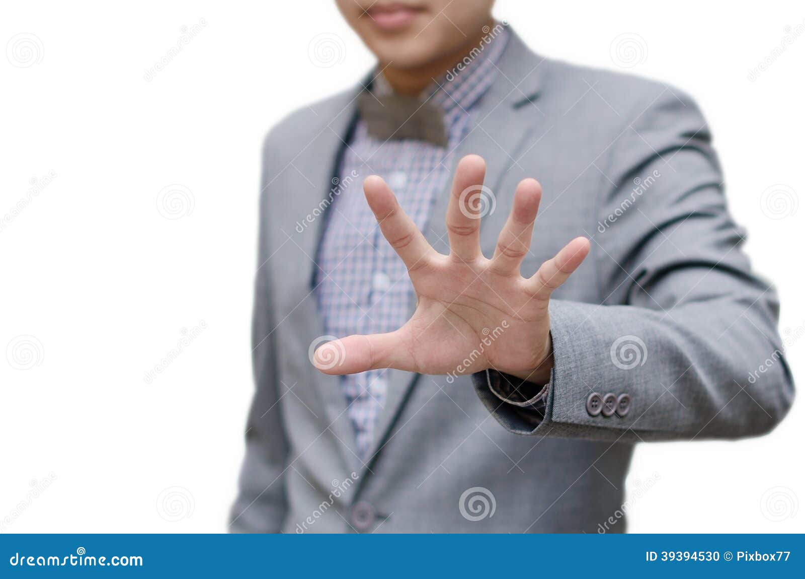 Businessman Show Stop Hand Sign Stock Photo - Image of business ...