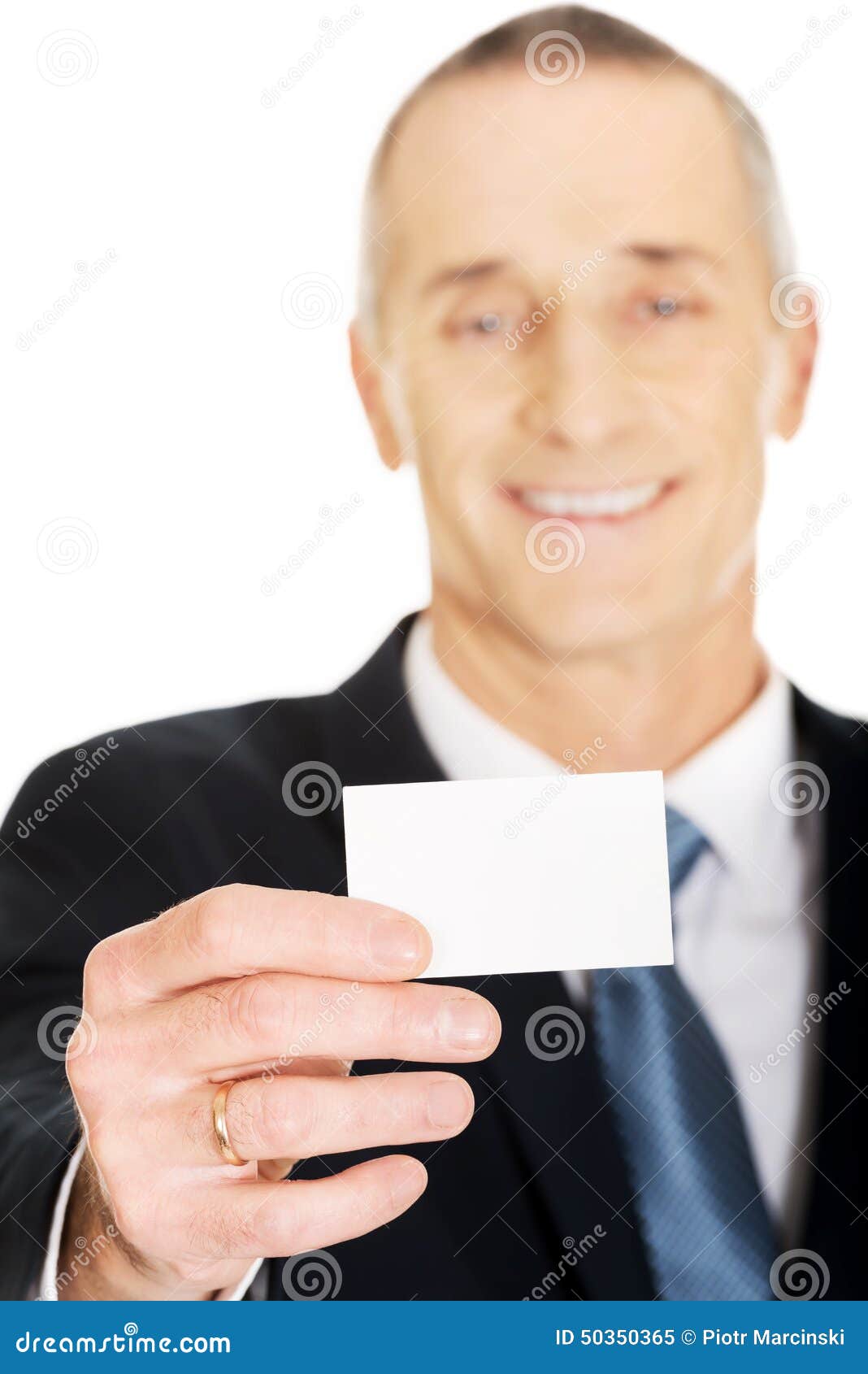 Businessman Showing a Blank Identity Name Card Stock Image - Image of ...