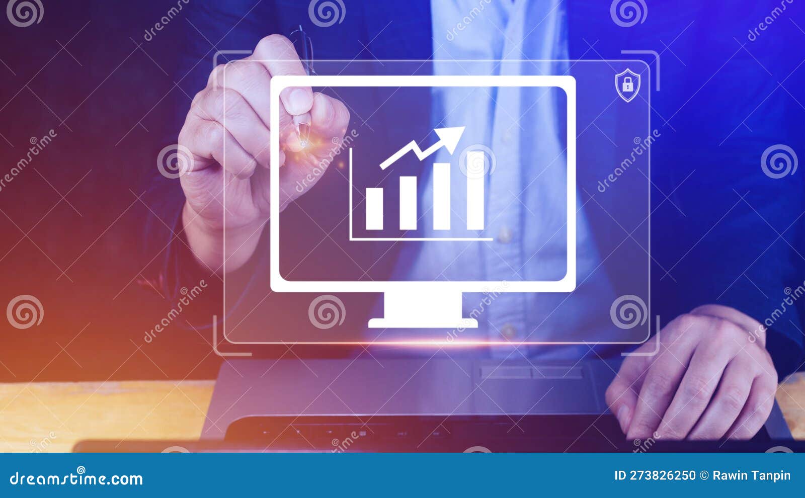 Businessman Showing Business Growth on Graph, Hands Touching Graphs ...