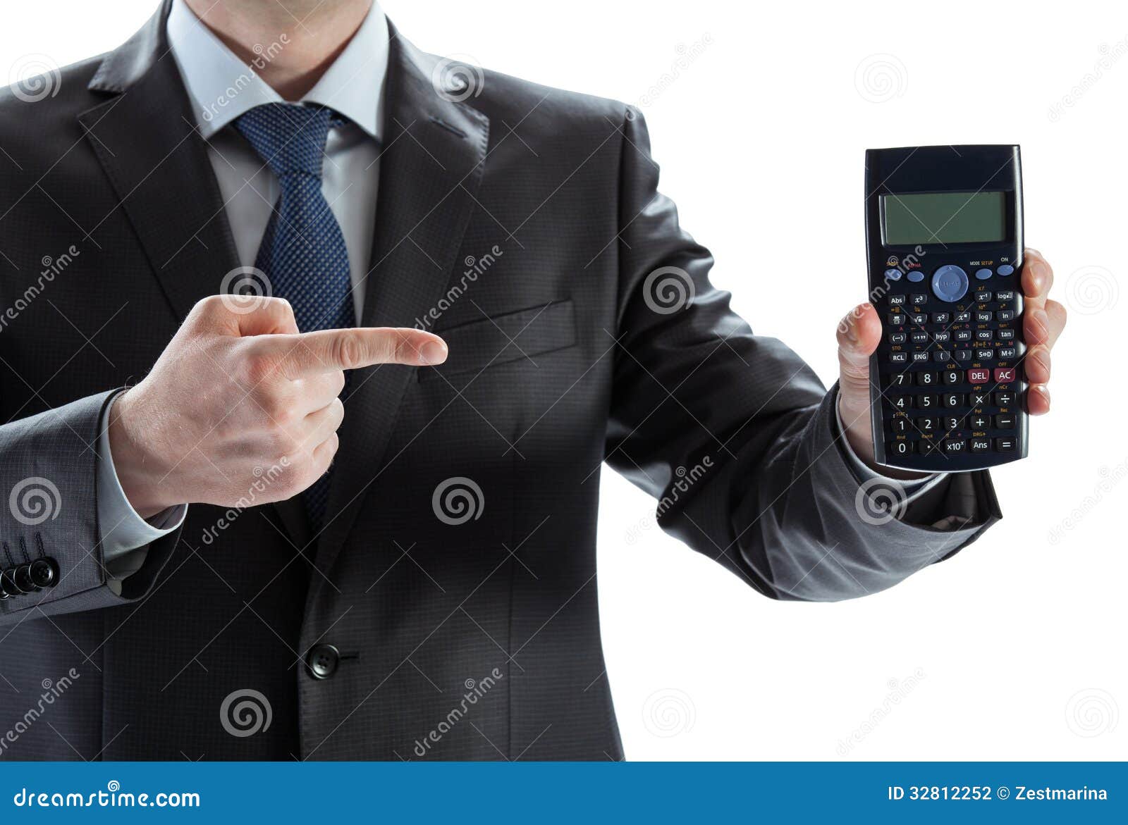 Businessman Showing Calculator Stock Photo - Image of credit, formal ...