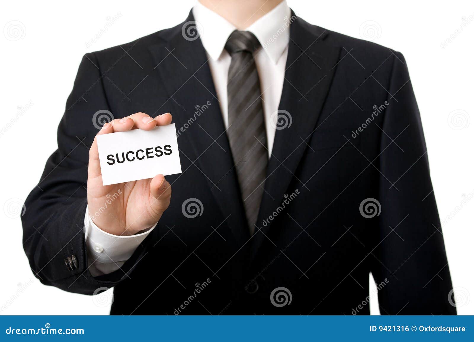 Businessman showing a card stock photo. Image of career - 9421316