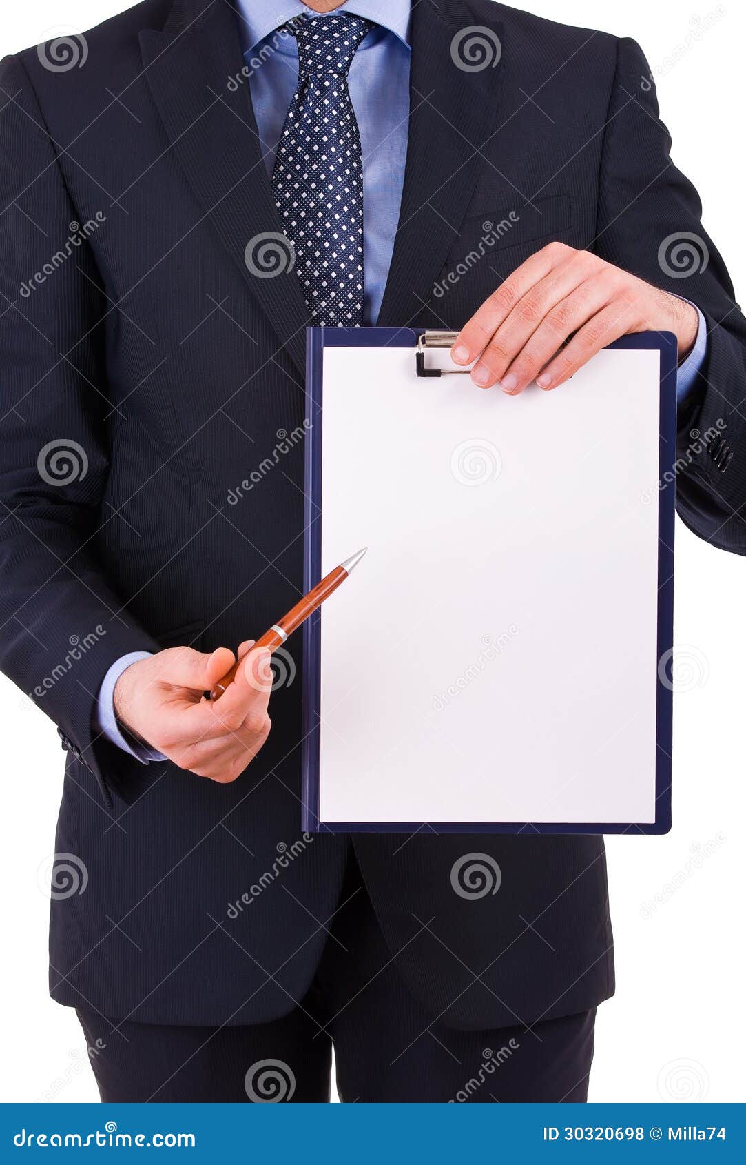 Businessman Showing Clipboard. Stock Photo - Image of caucasian, adult ...