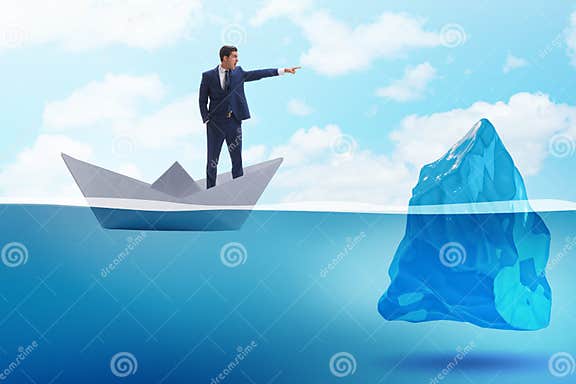 The Businessman Showing Directions To Avoid Problems As Iceberg Stock ...