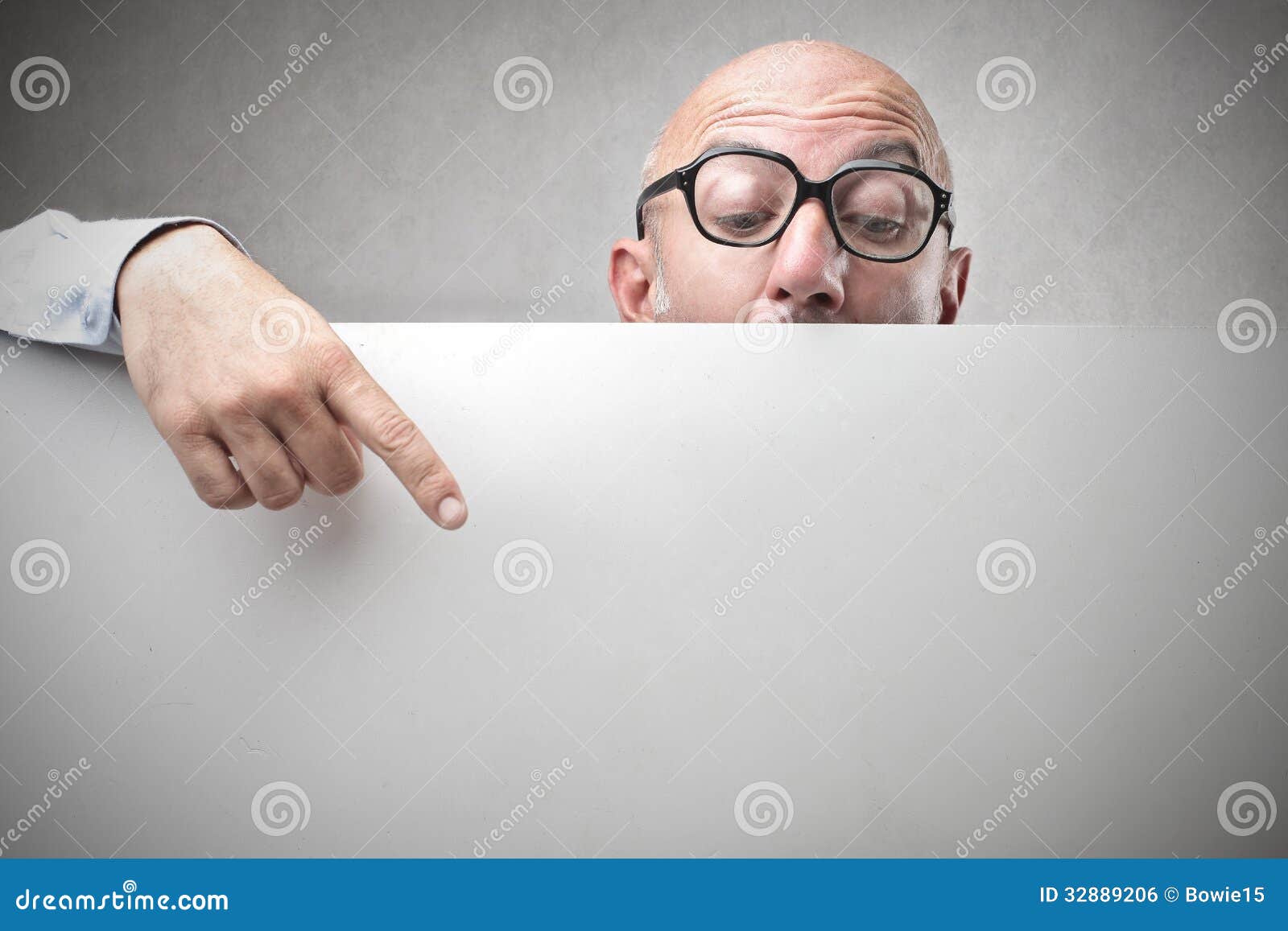Businessman Showing an Empty Paper Stock Photo - Image of cartel ...