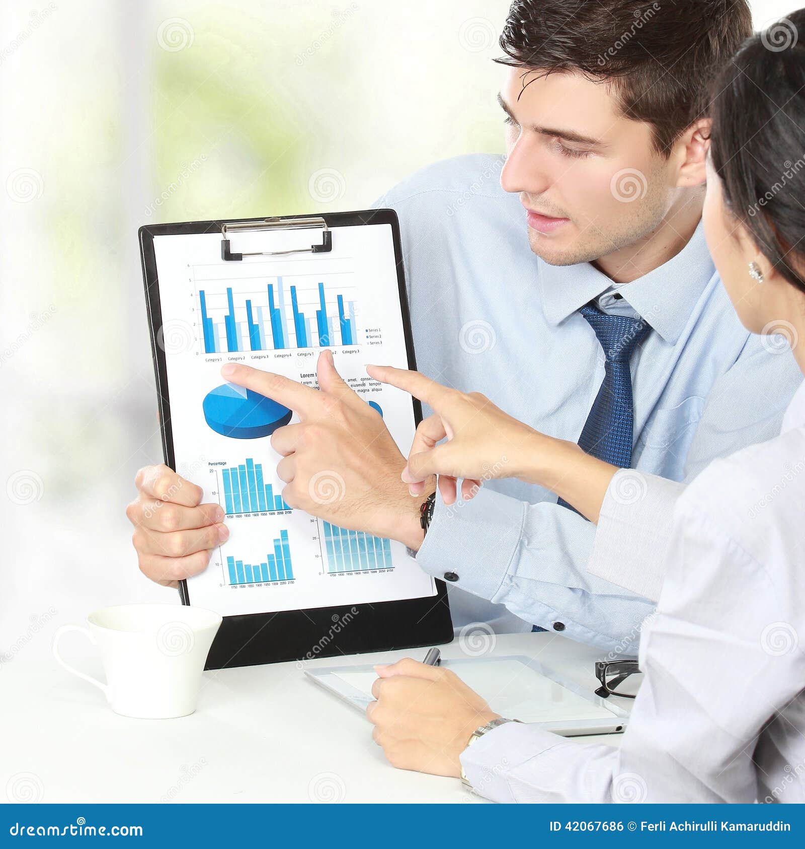 Businessman Showing Financial Report Stock Photo - Image of discussing ...