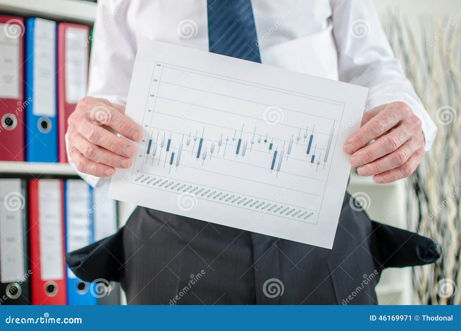Businessman Showing Graphs with Poor Results Stock Image - Image of ...