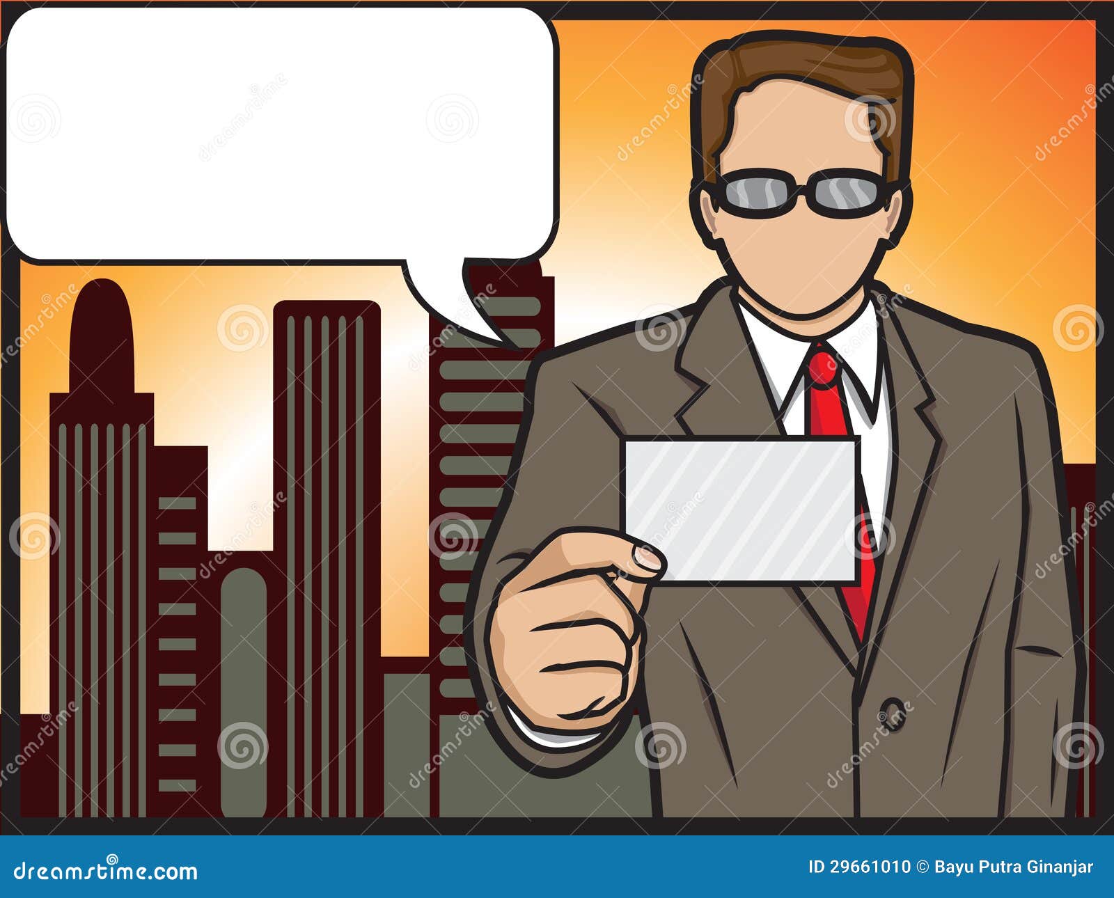 Businessman Showing His Card Stock Vector - Illustration of ...