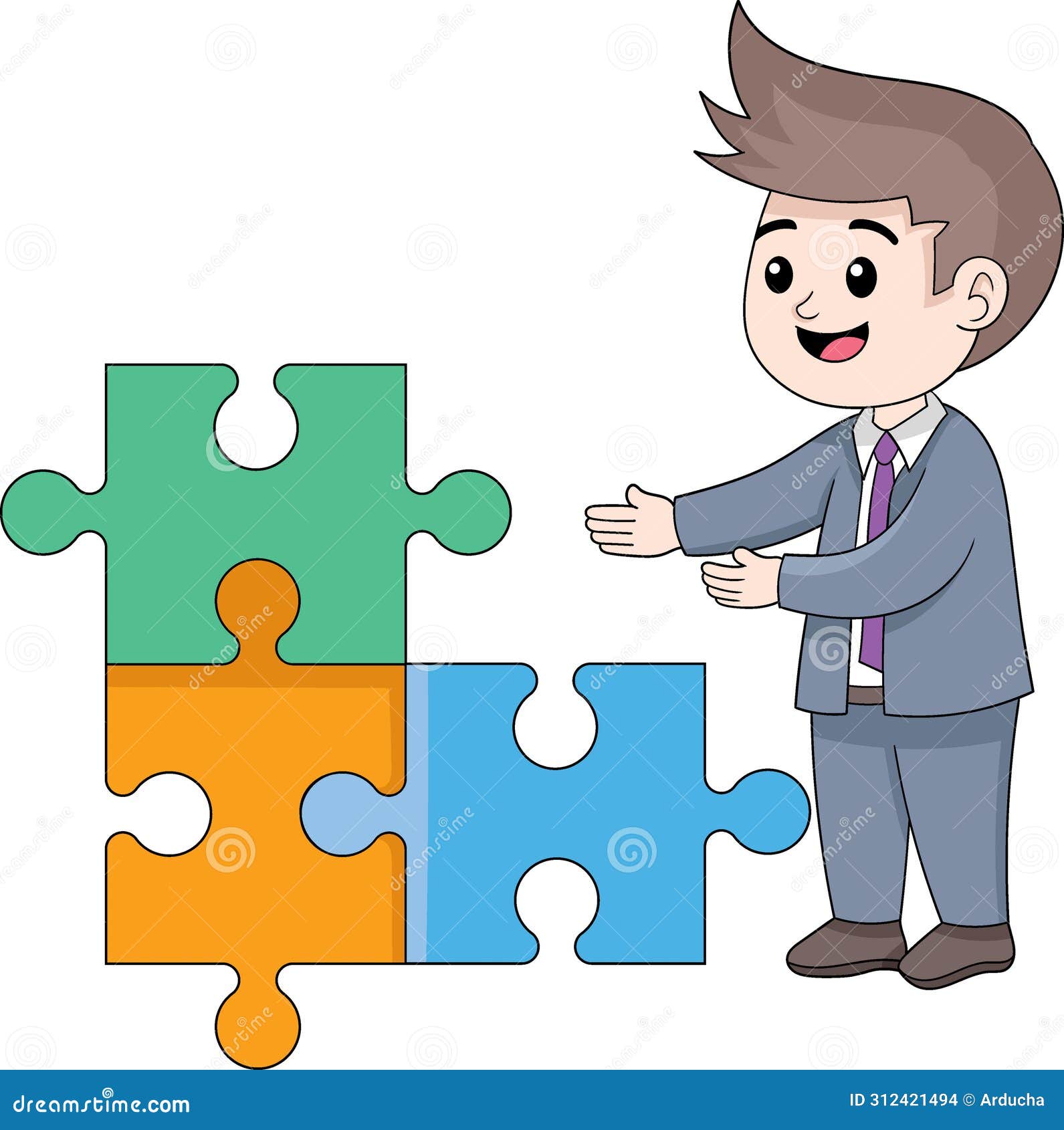 Businessman is Showing His Work Solving Problems, Presenting Putting ...