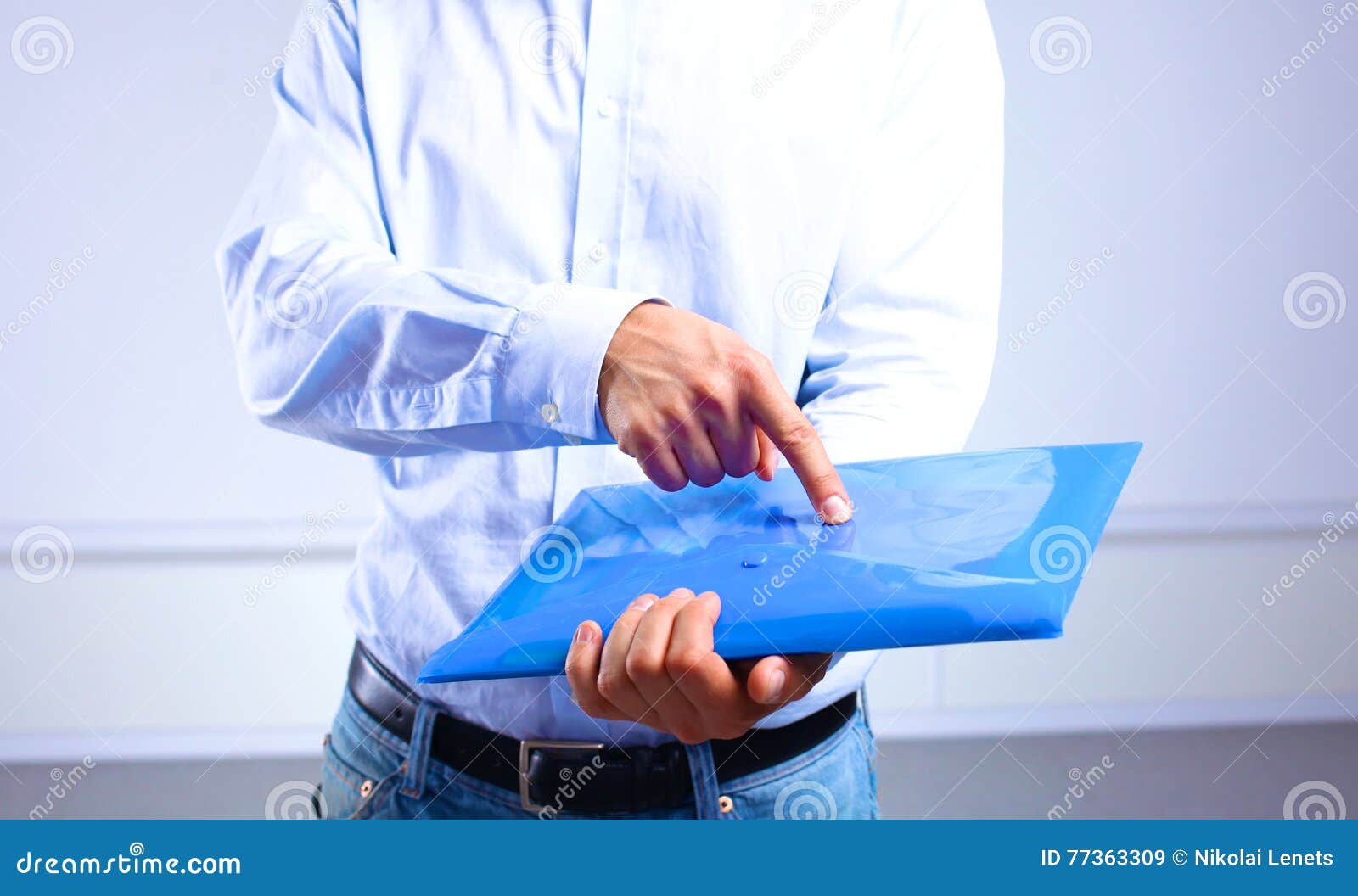 Businessman Showing an Important Document in the Folder Stock Image ...