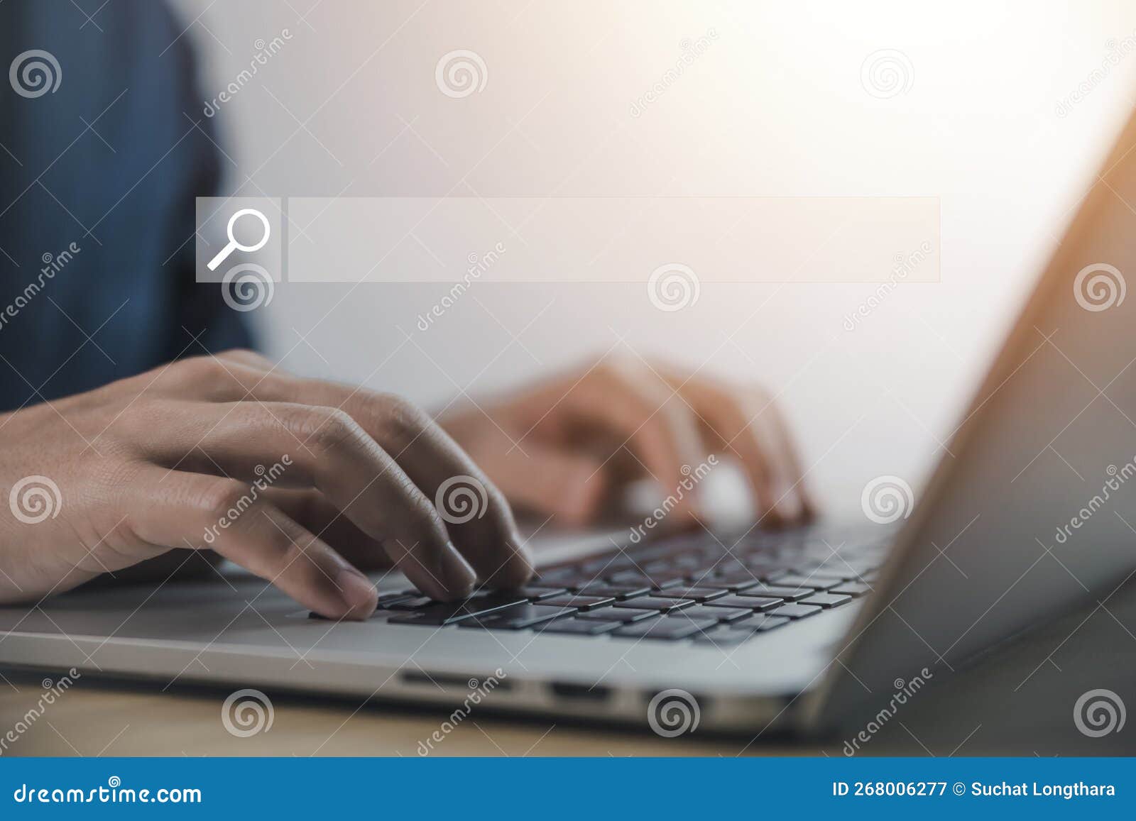 Businessman Showing Internet Search. Entering Digital Technology ...